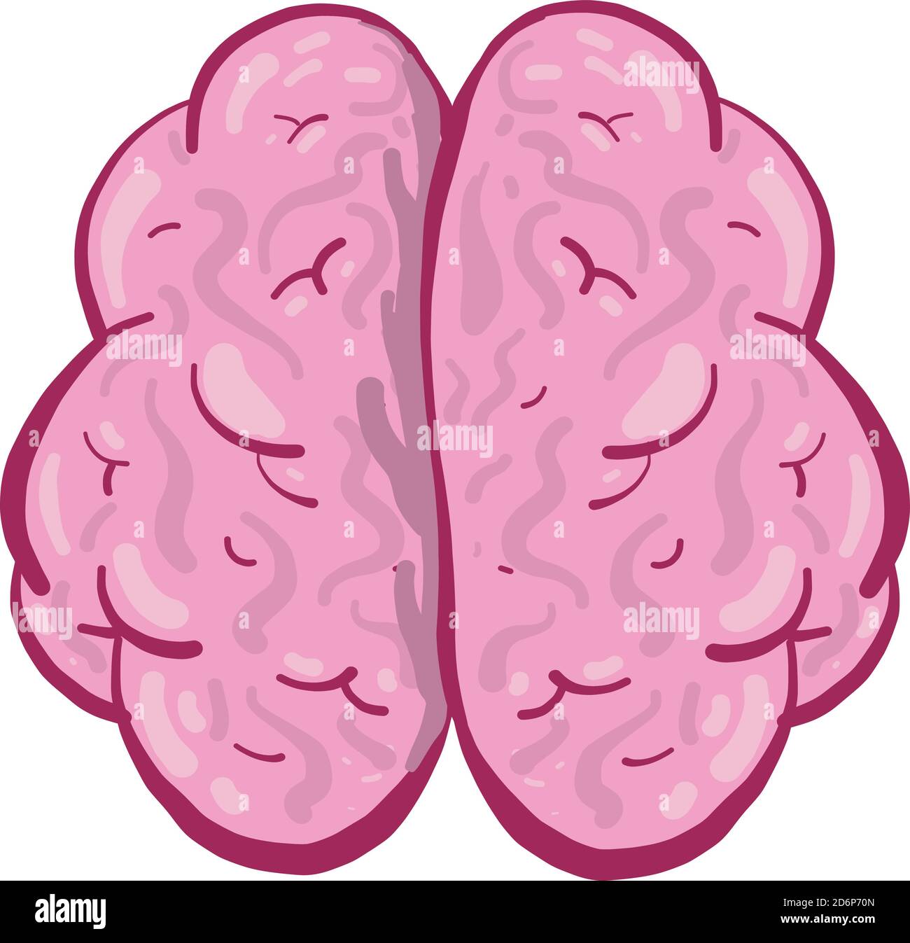 Pink Brain Cartoon