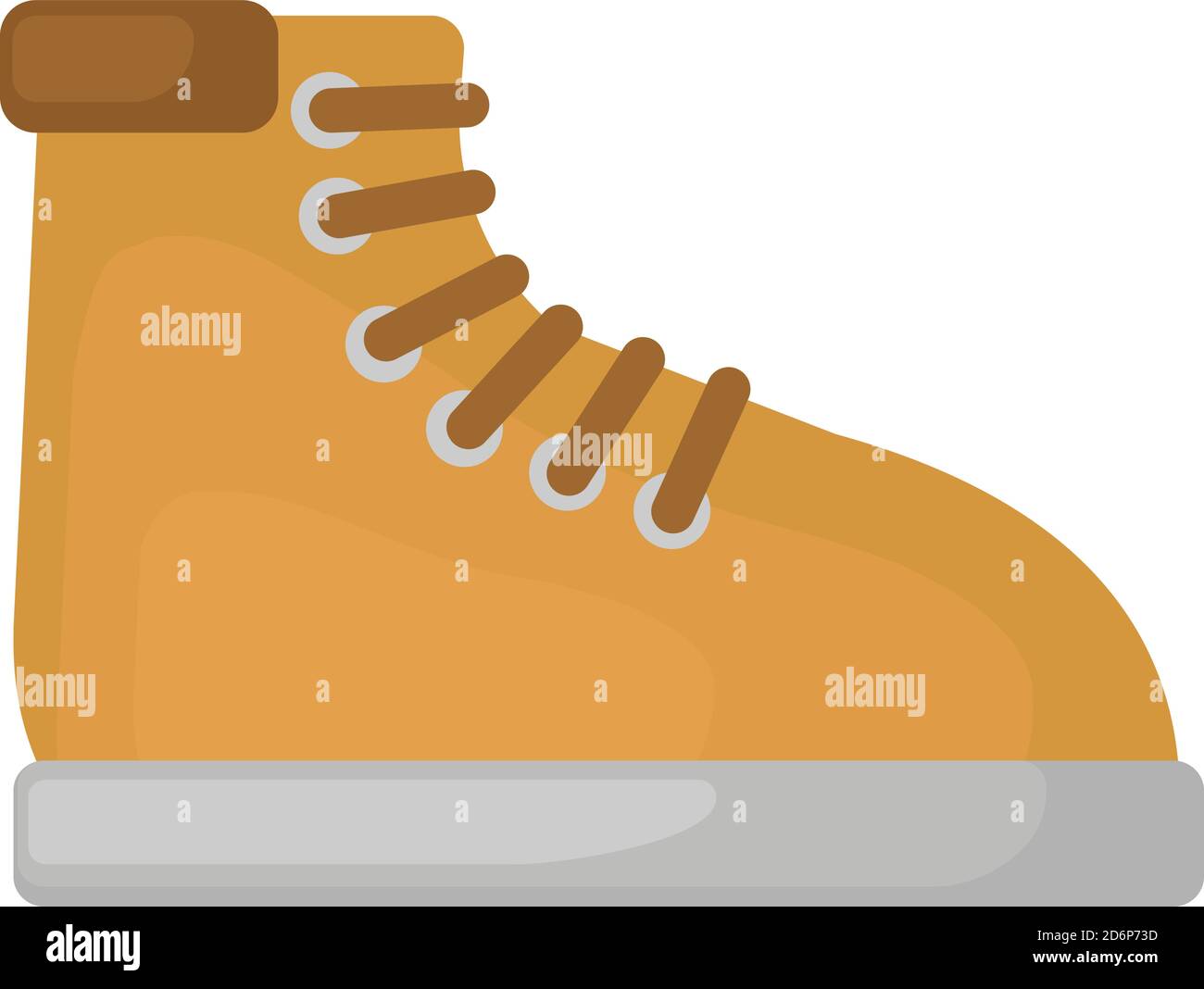 Brown boot, illustration, vector on white background Stock Vector Image ...