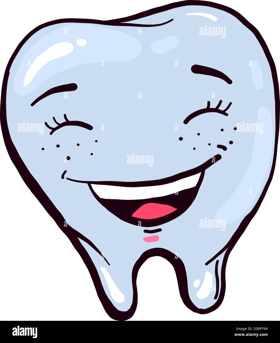 Smiling tooth, illustration, vector on white background Stock Vector ...