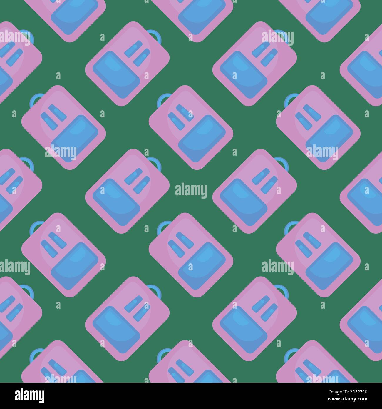 Cute bag,seamless pattern on dark green background Stock Vector Image ...