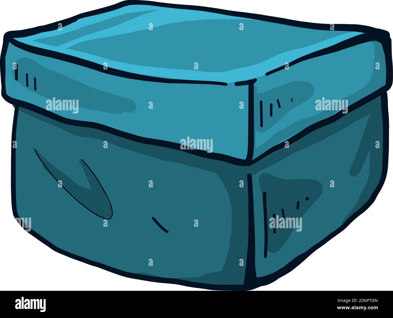 Big blue box, illustration, vector on white background Stock Vector ...