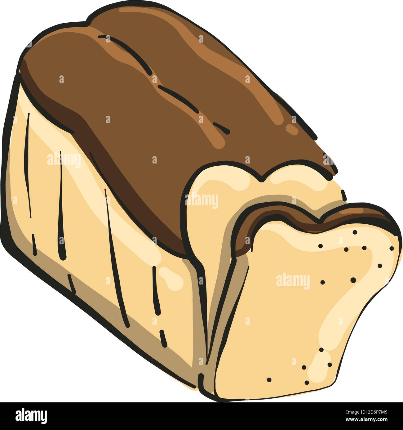 Whole bread, illustration, vector on white background Stock Vector ...
