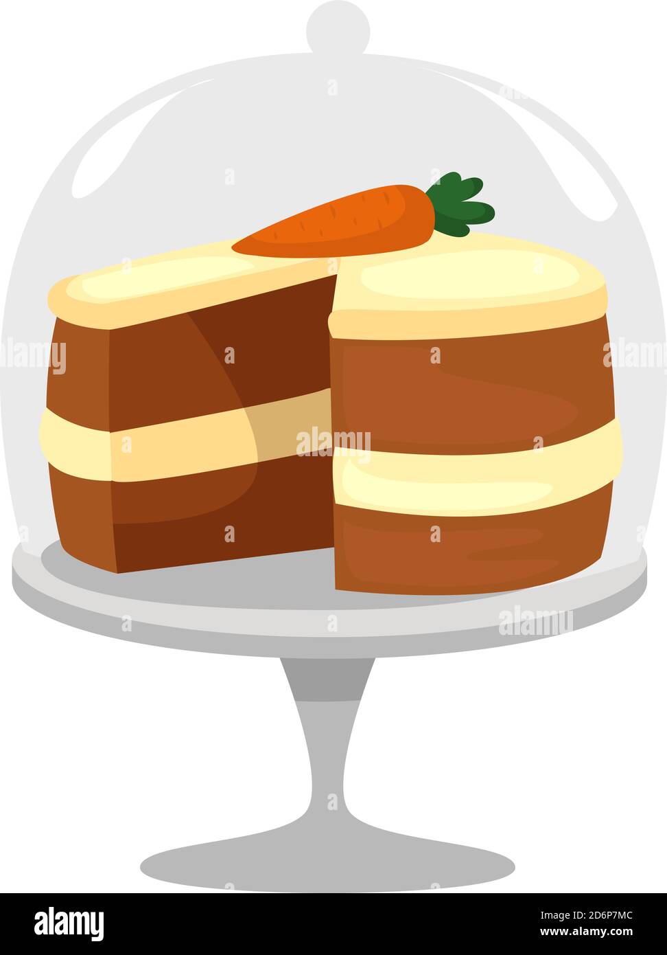 Carrot cake, illustration, vector on white background Stock Vector ...