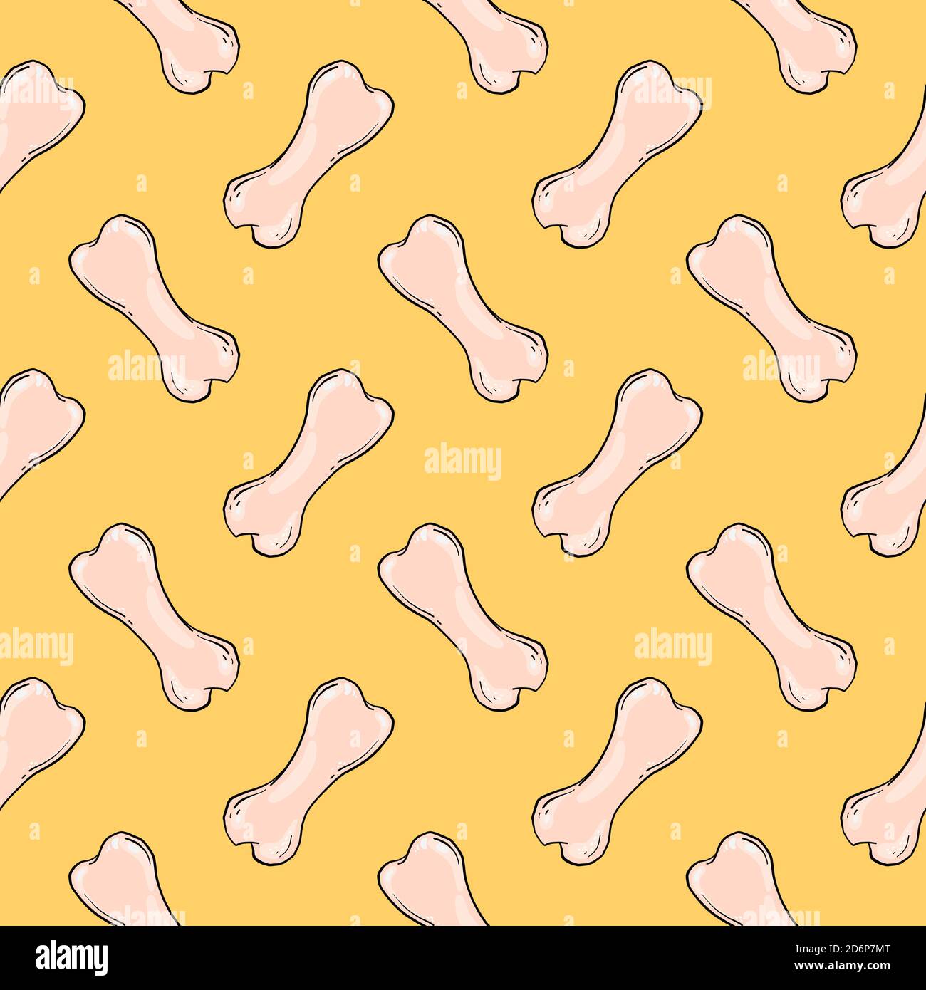 Little bones,seamless pattern on yellow background Stock Vector Image ...