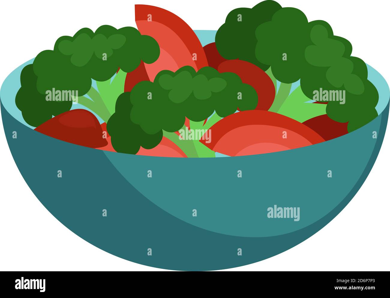 Healthy salad, illustration, vector on white background Stock Vector ...