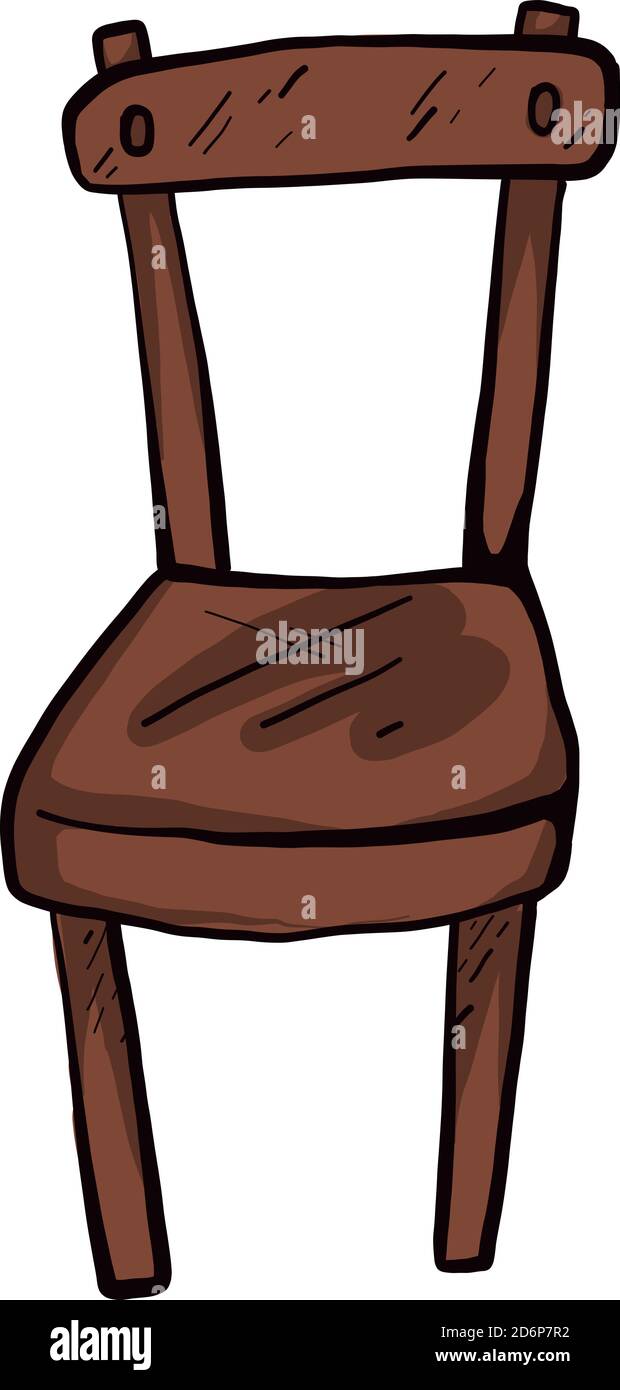 Brown chair, illustration, vector on white background Stock Vector ...