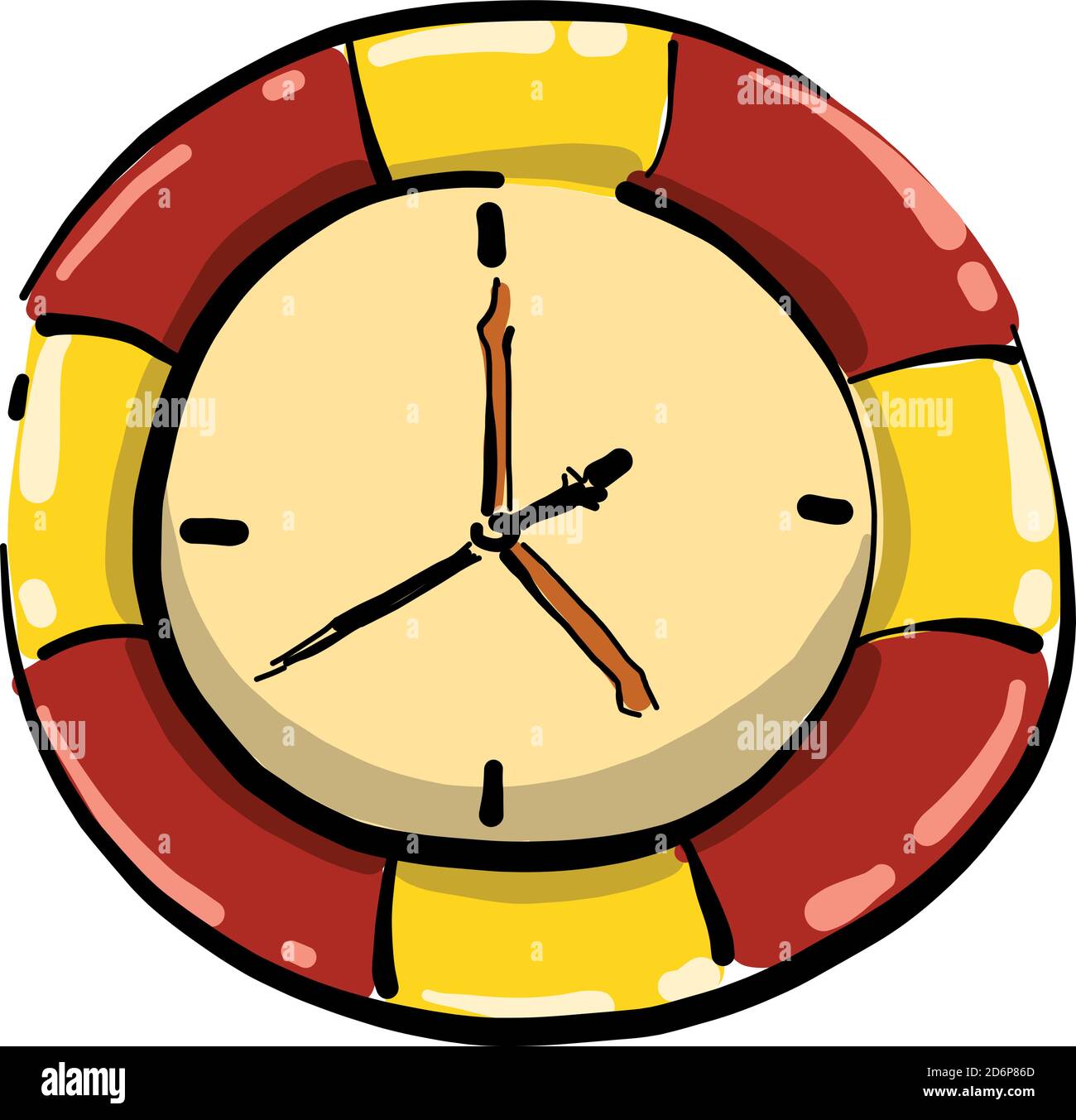 Cool clock, illustration, vector on white background Stock Vector Image ...