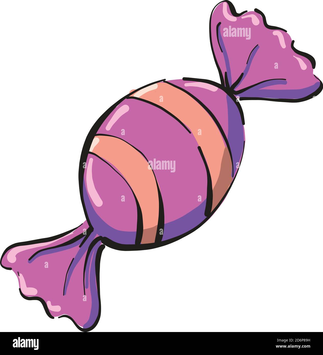 Purple candy, illustration, vector on white background Stock Vector ...