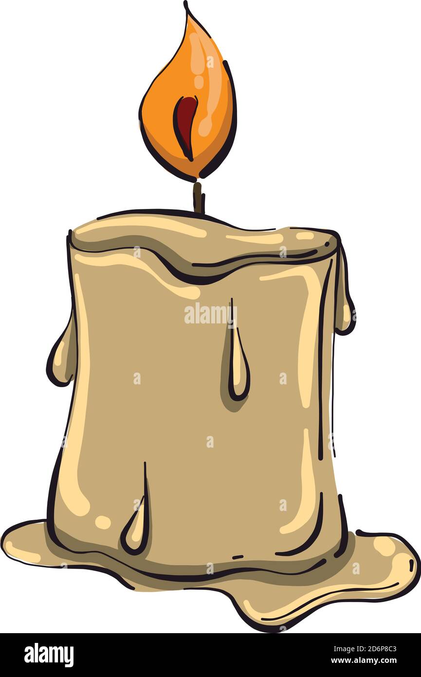 White candle, illustration, vector on white background Stock Vector ...