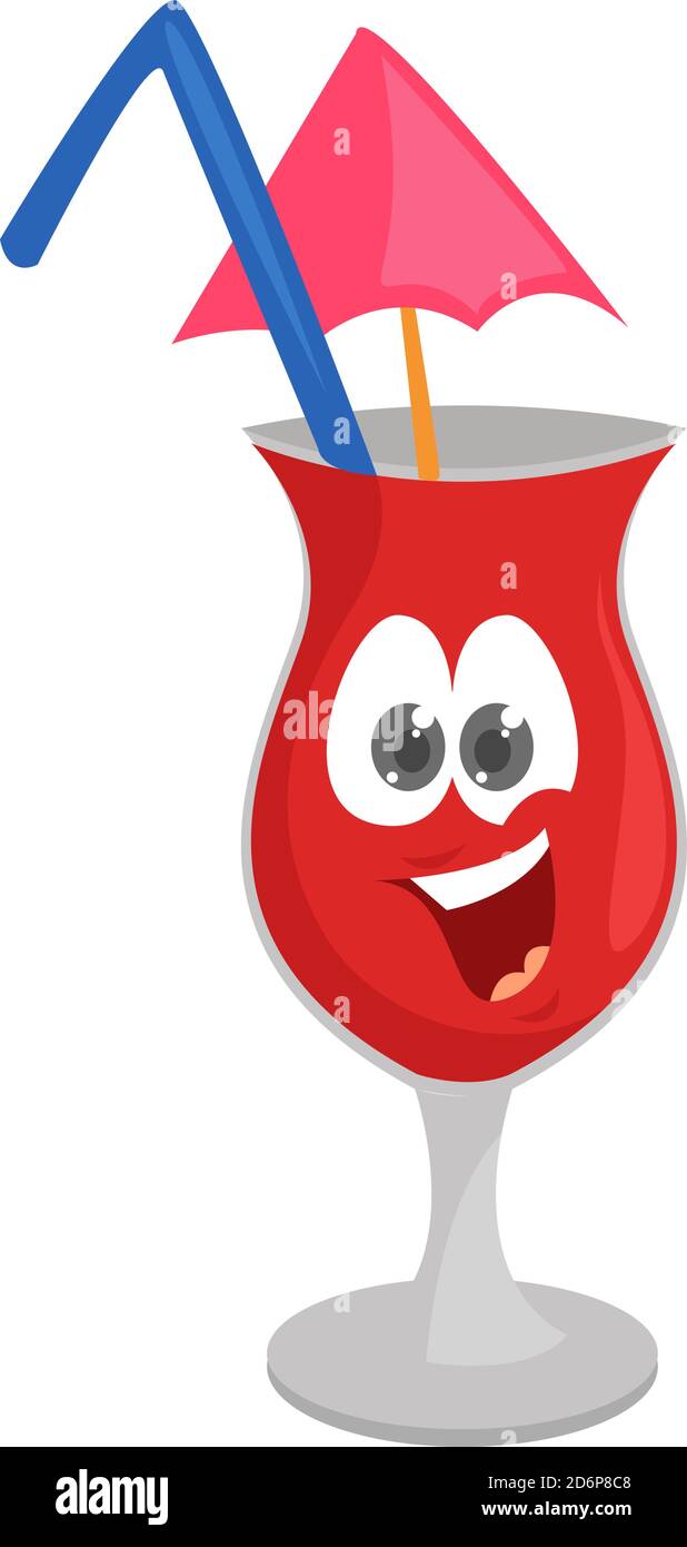 Red coctail, illustration, vector on white background Stock Vector ...
