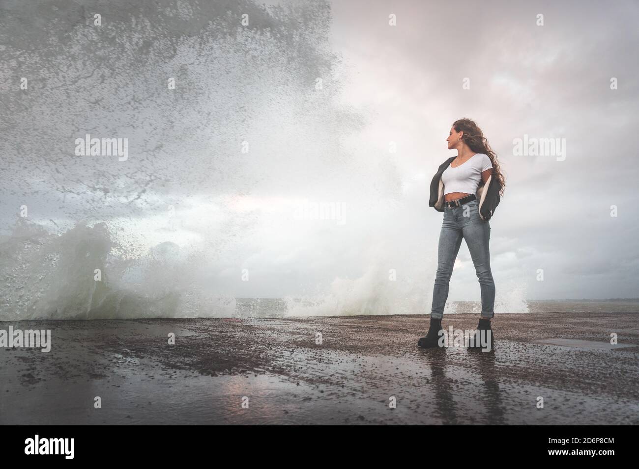 Young girl standing desert landscape dusk hi-res stock photography and ...