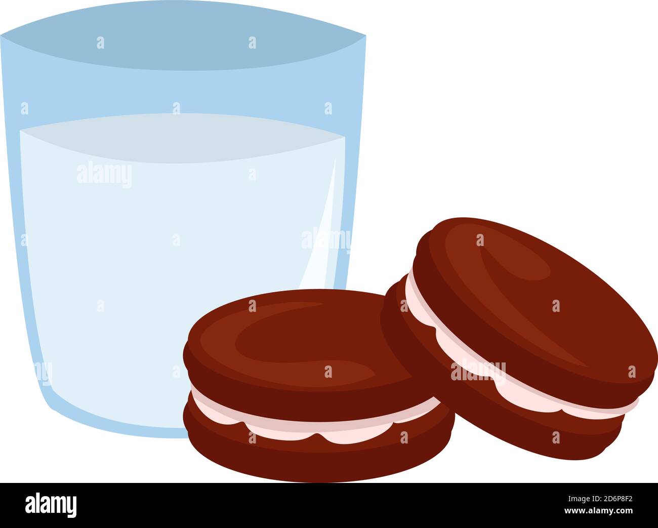 Milk and cookies, illustration, vector on white background Stock Vector ...