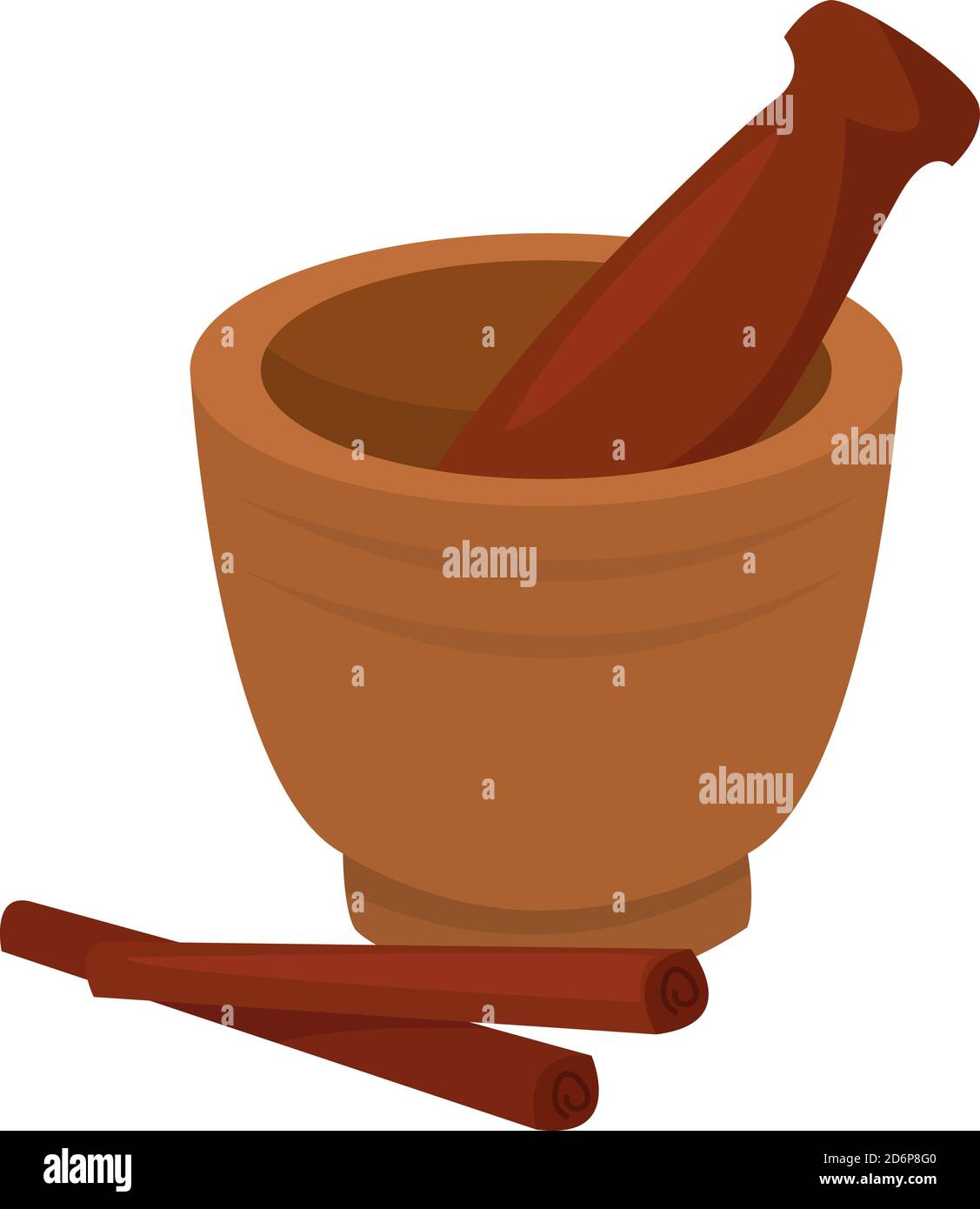 Cinnamon in a bowl, illustration, vector on white background Stock ...