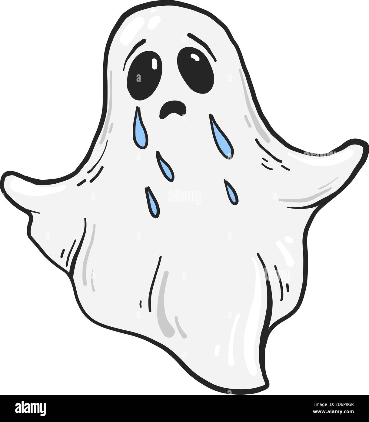 Sad ghost, illustration, vector on white background Stock Vector Image ...