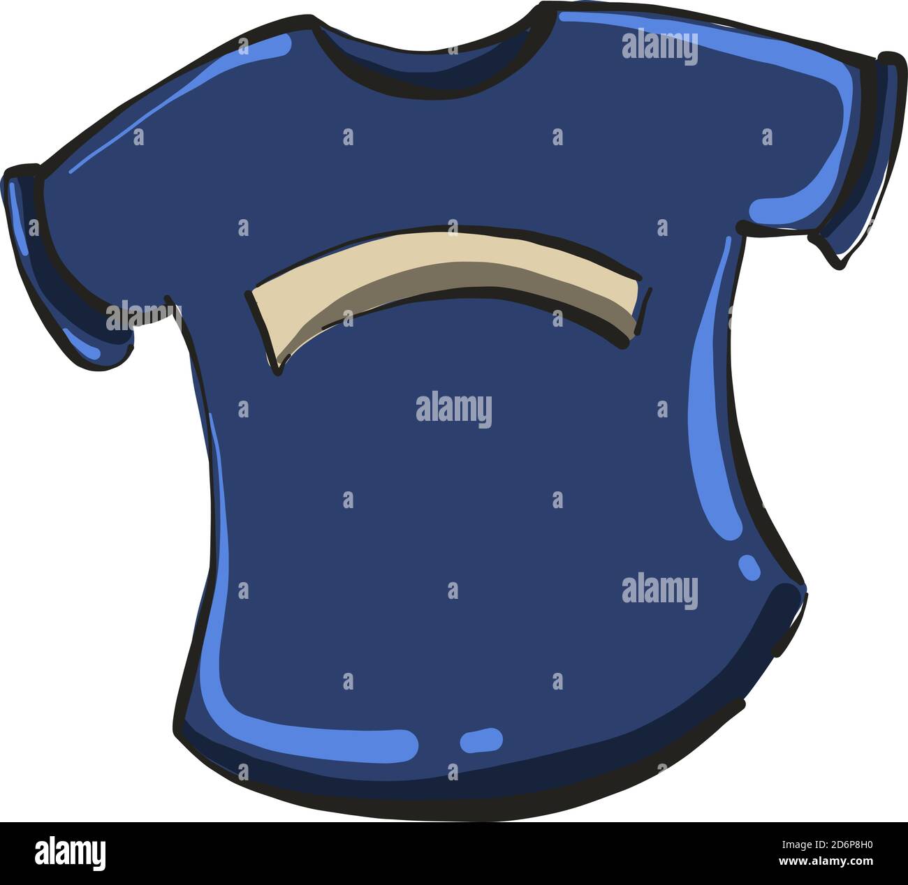 Blue shirt, illustration, vector on white background Stock Vector Image ...