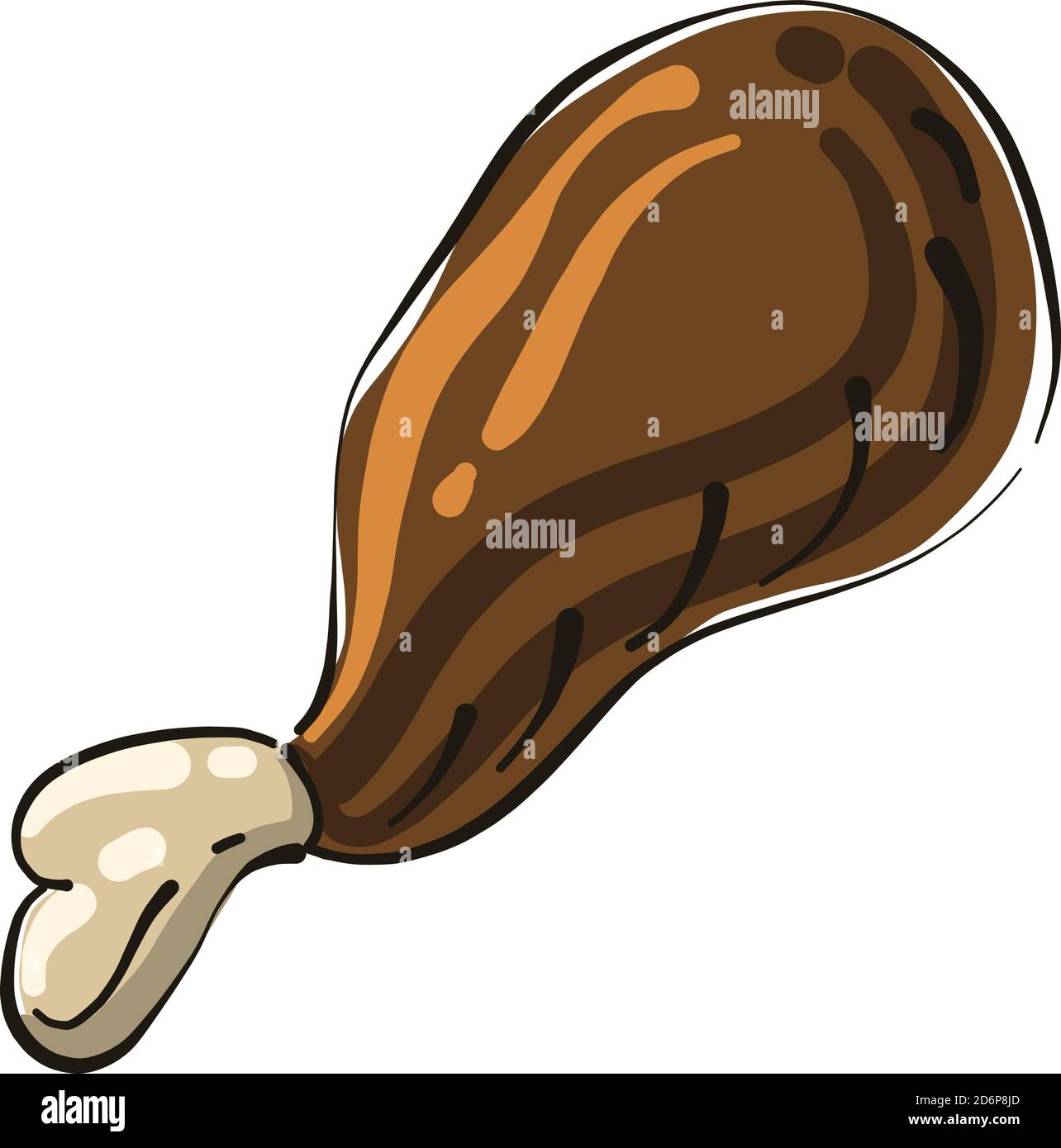 Chicken meat, illustration, vector on white background Stock Vector ...