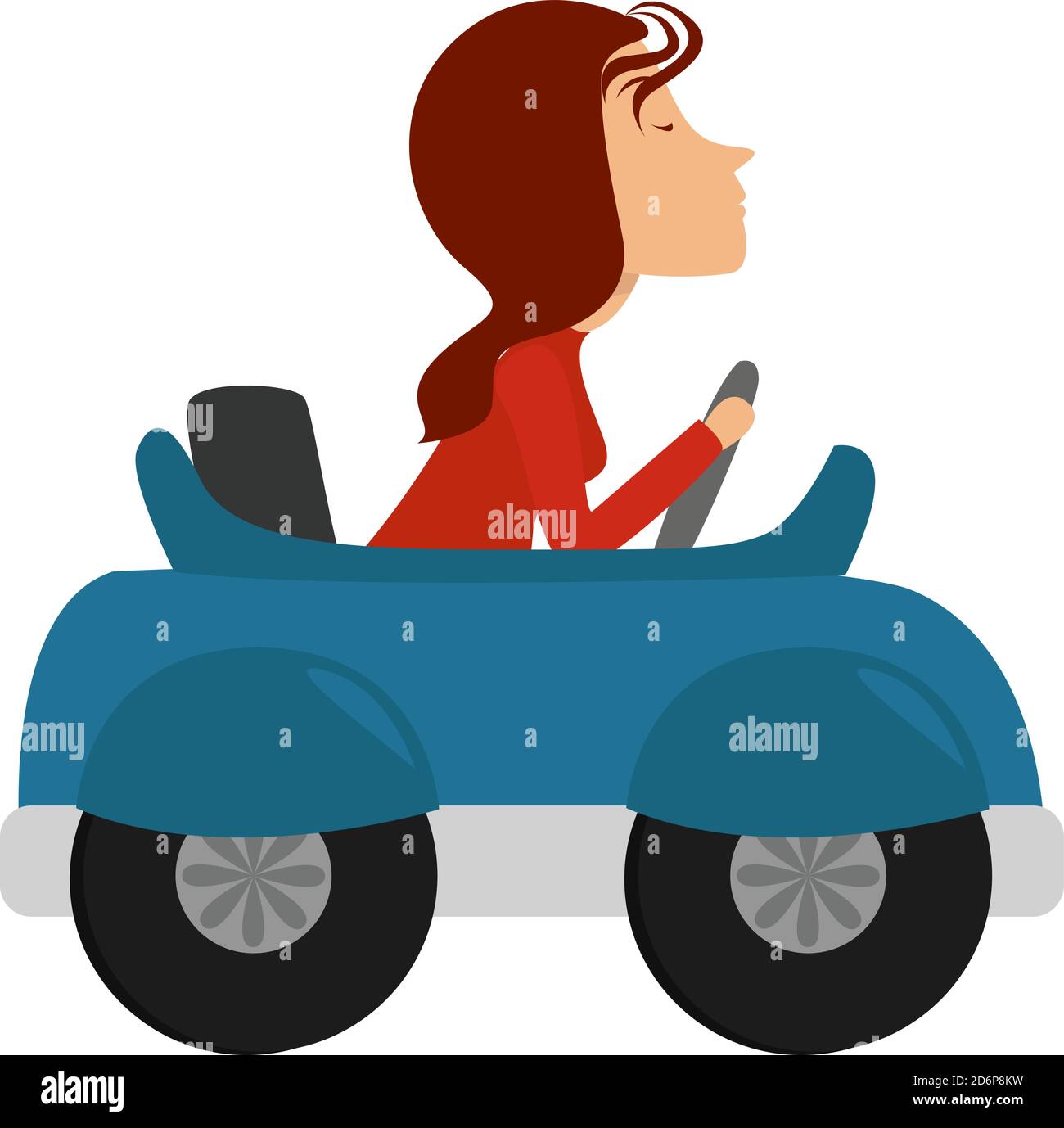 Driving a car, illustration, vector on white background Stock Vector ...