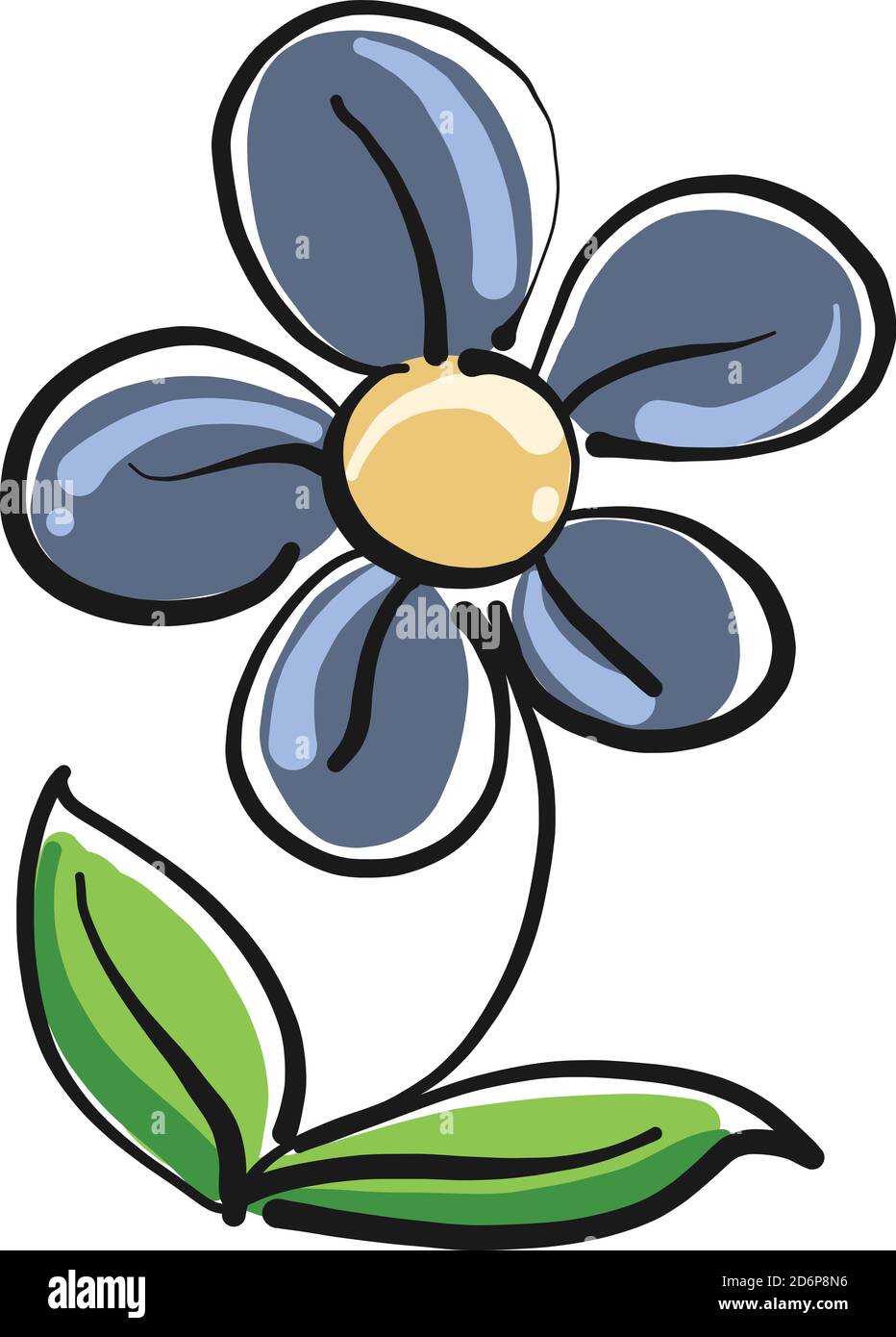 Small blue flower, illustration, vector on white background Stock ...