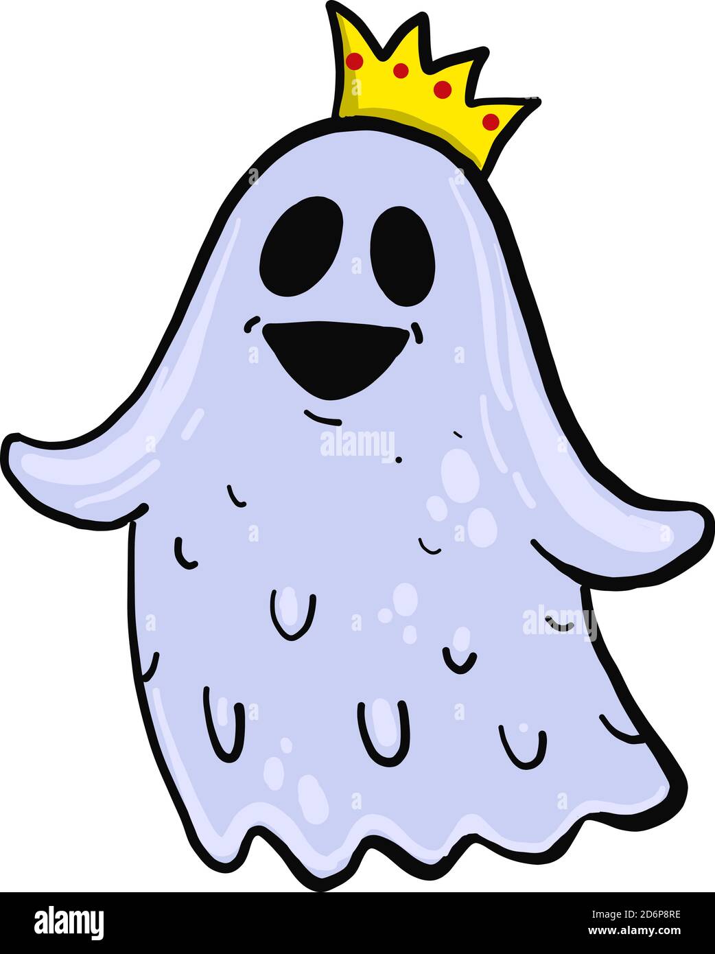 Ghost with a crown, illustration, vector on white background Stock ...