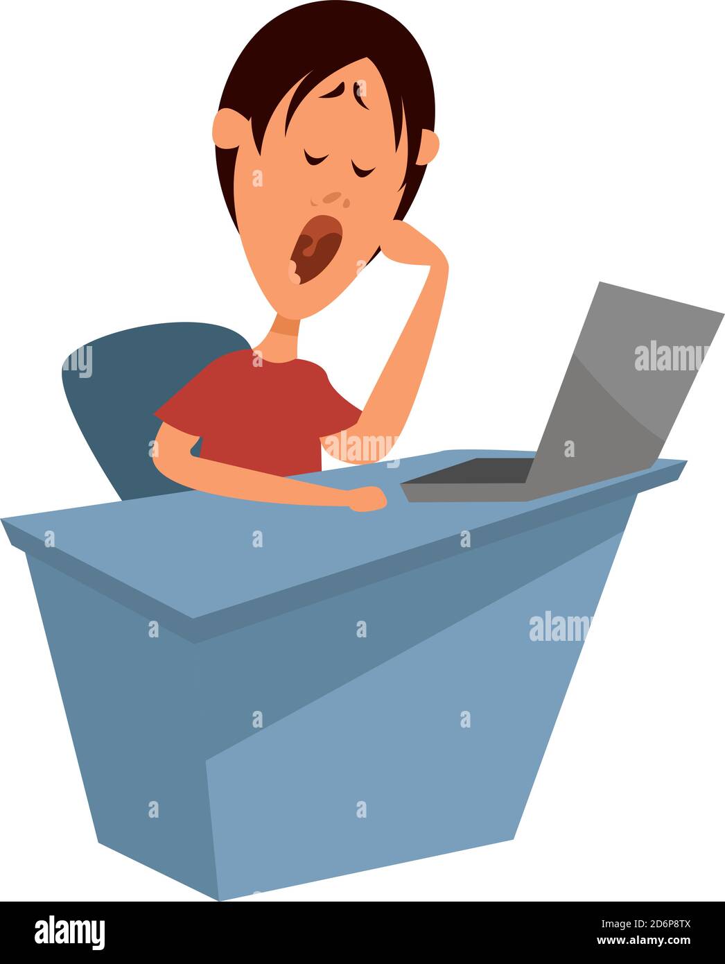 Boring job, illustration, vector on white background Stock Vector Image ...