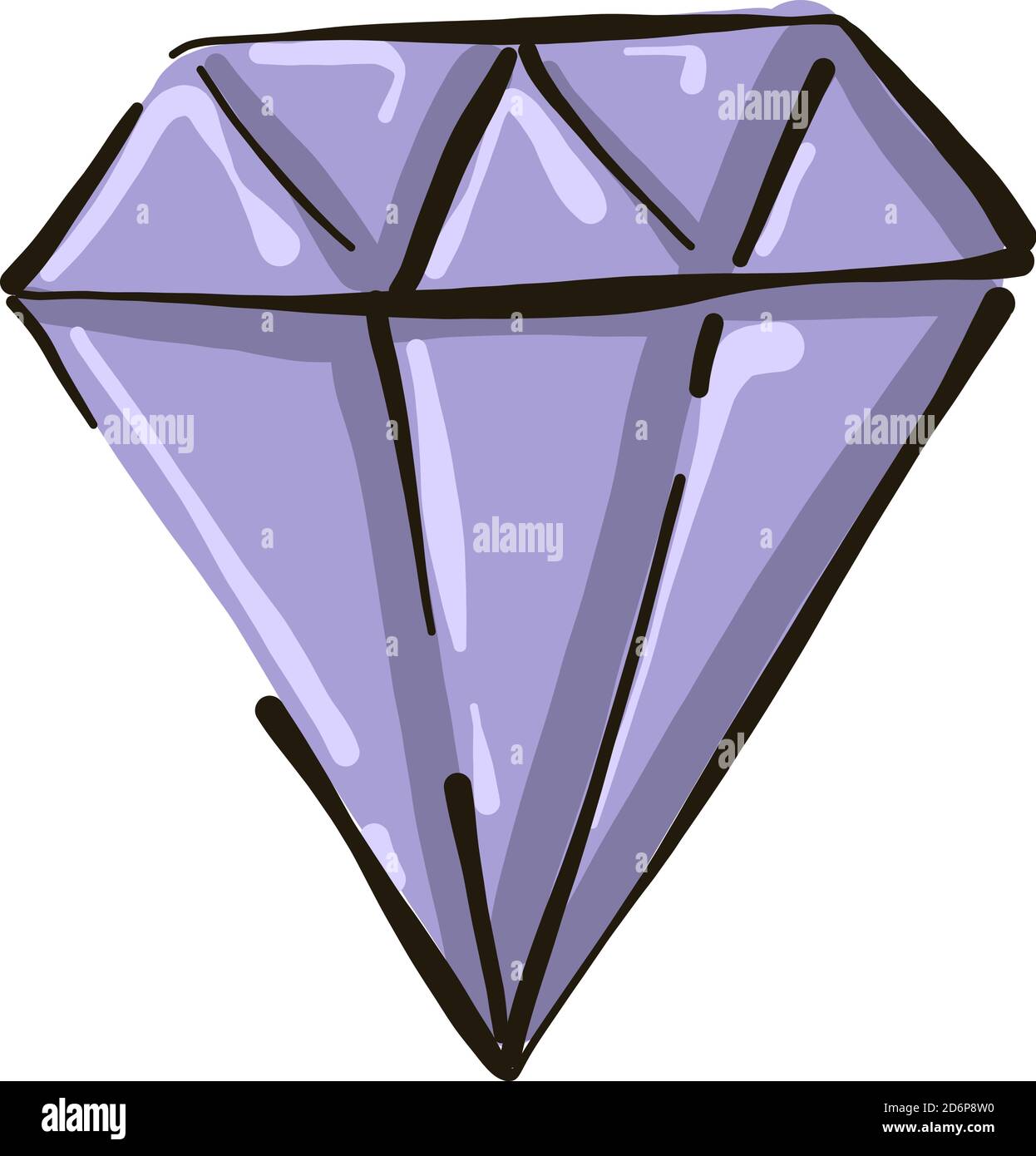 Purple diamond, illustration, vector on white background Stock Vector ...