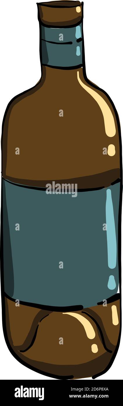 Old bottle, illustration, vector on white background Stock Vector Image ...