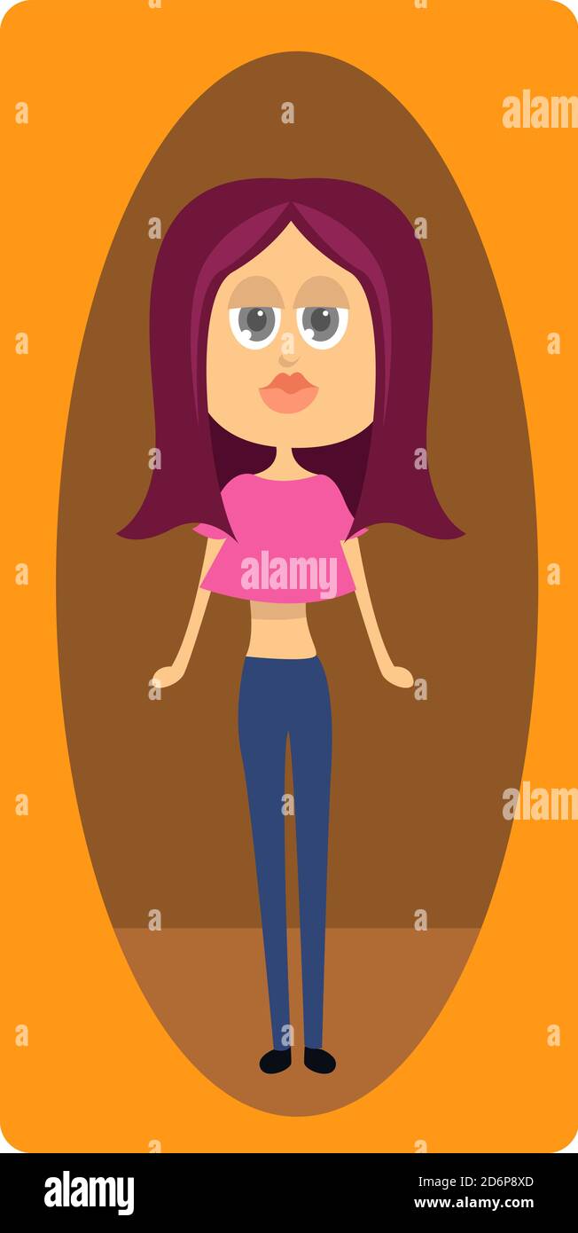 Doll in a box, illustration, vector on white background Stock Vector ...