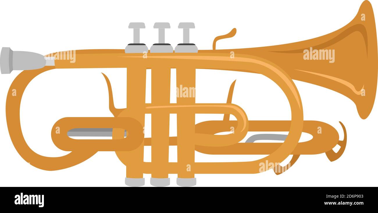 Golden cornet, illustration, vector on white background Stock Vector ...