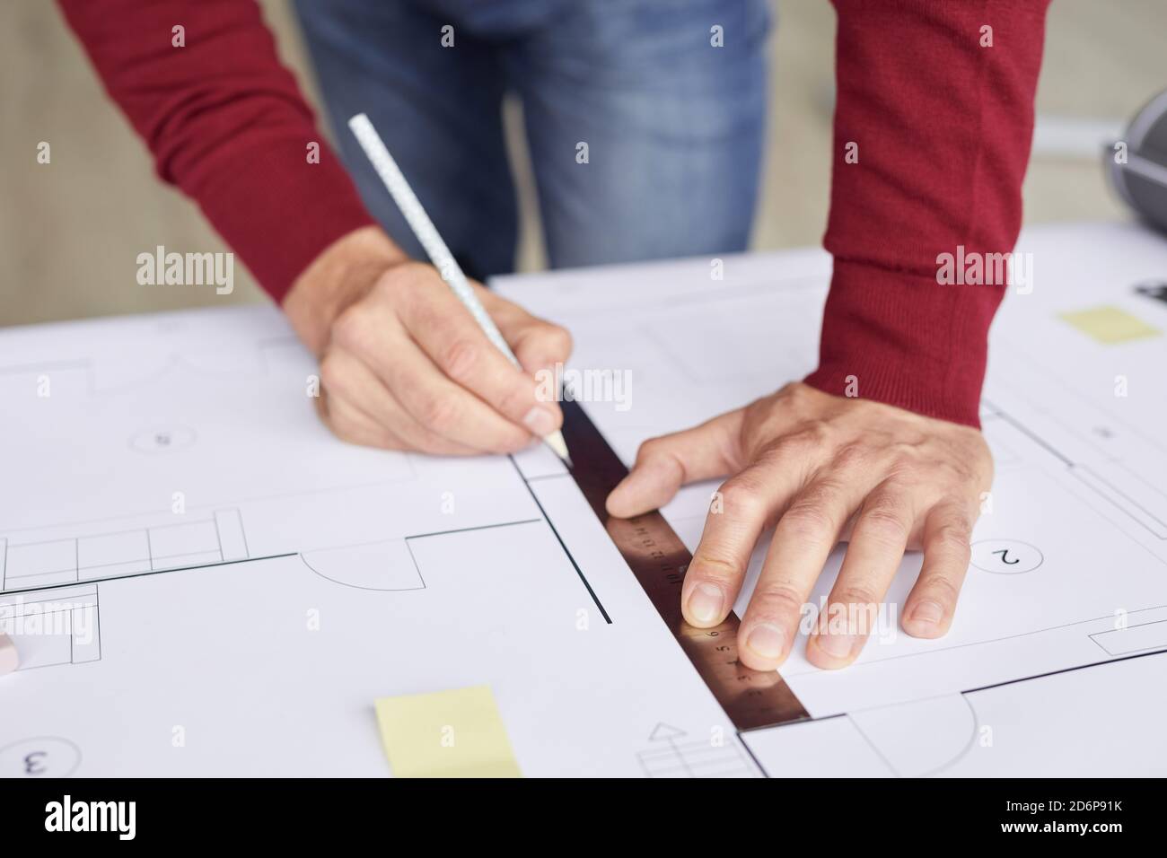 Closeup background unrecognizable architect hi-res stock photography ...