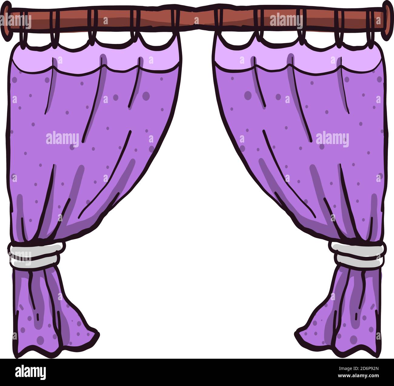Purple curtain, illustration, vector on white background Stock Vector ...