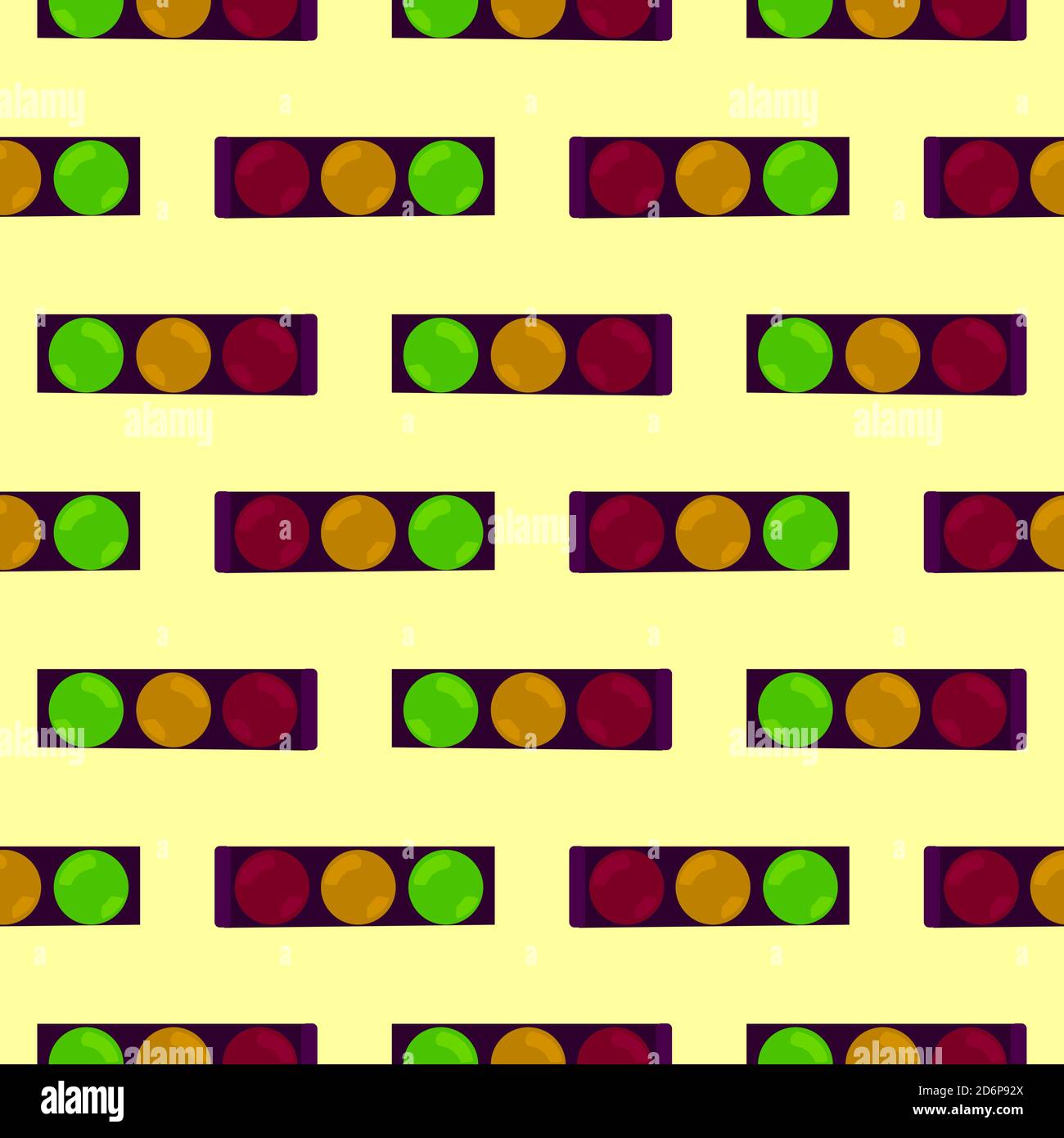 Traffic lights,seamless pattern on yellow background Stock Vector Image ...