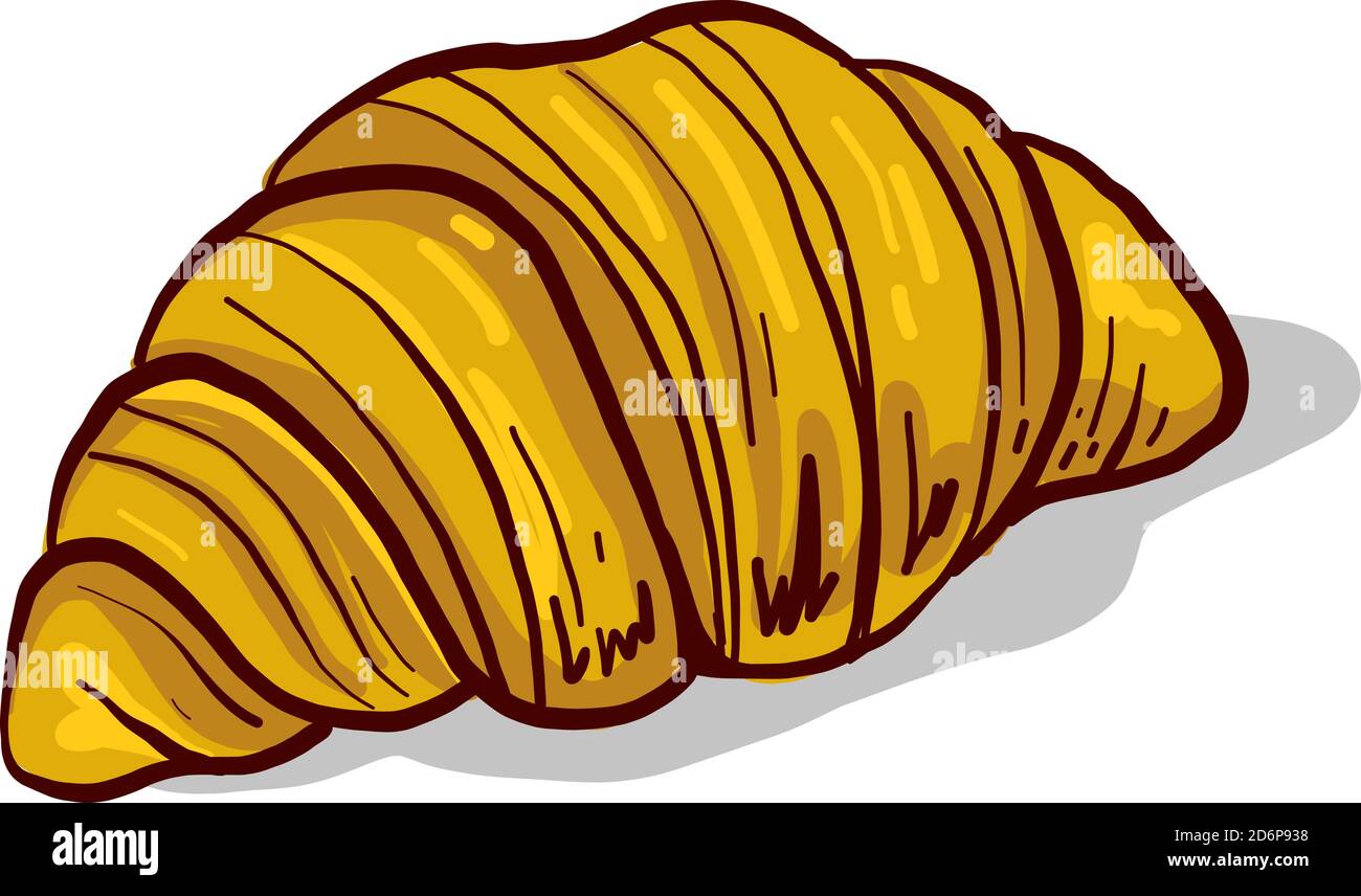 Breakfast croissant black coffee Stock Vector Images - Alamy