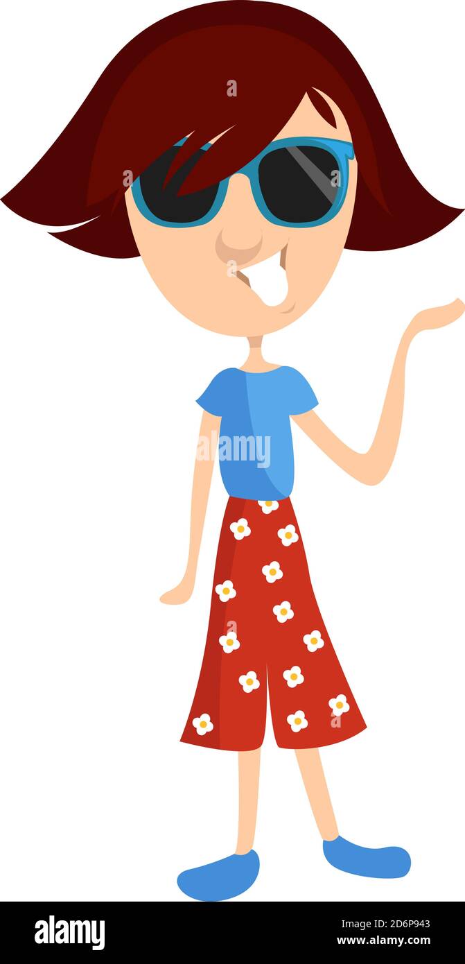 Red floral pants, illustration, vector on white background Stock Vector ...