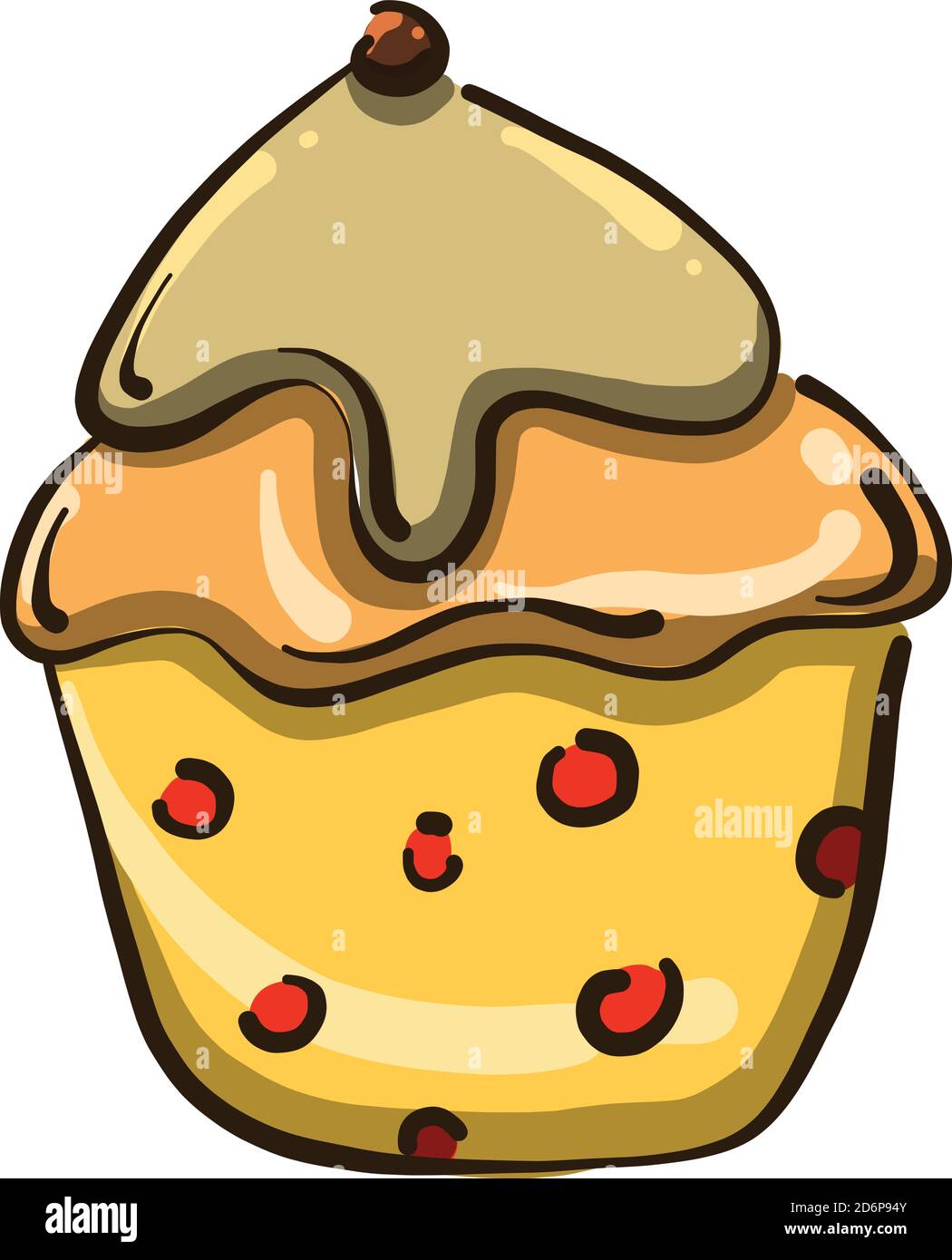 Yellow cupcake white background Stock Vector Images - Alamy