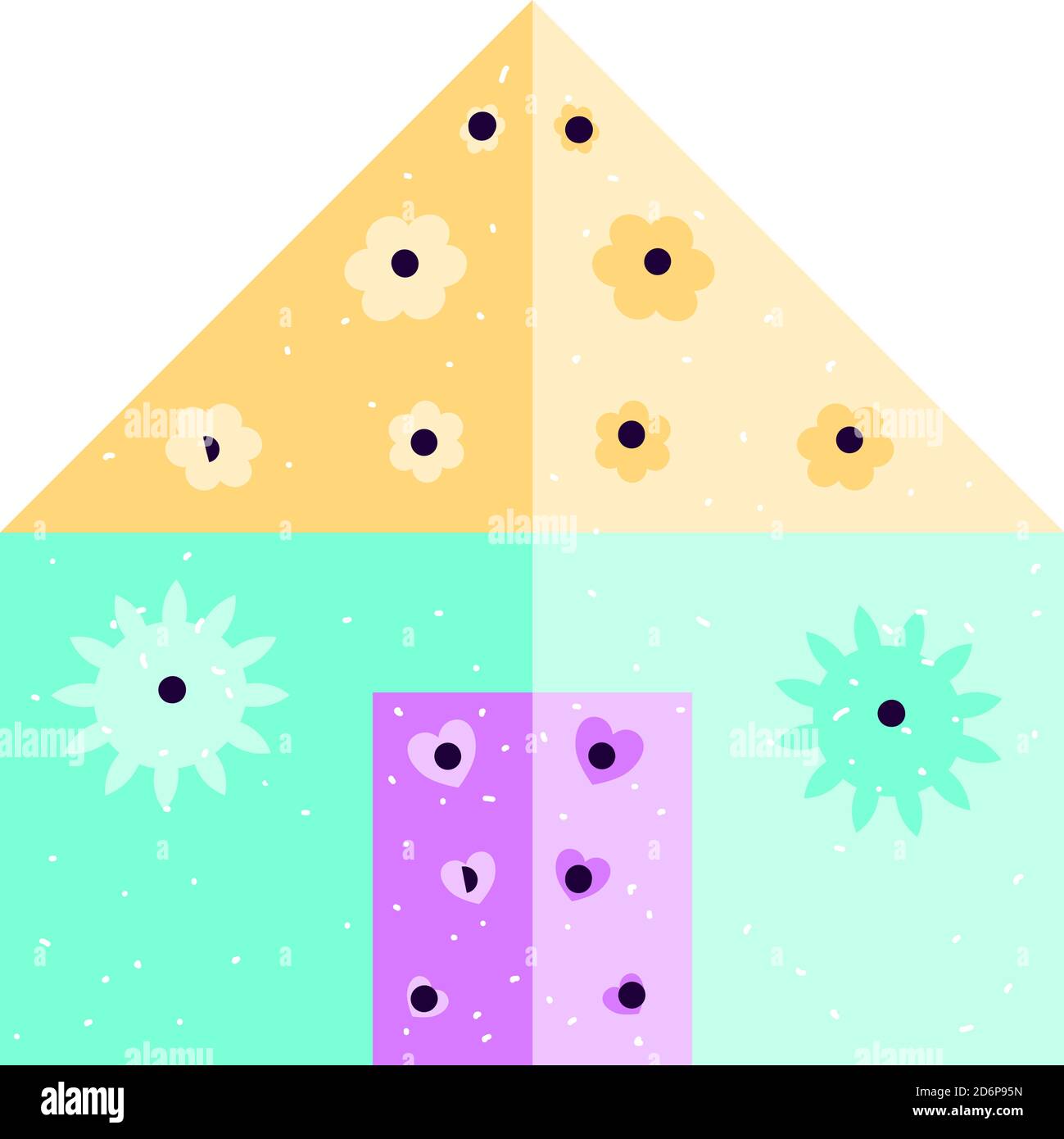 Colorful house, illustration, vector on white background Stock Vector ...