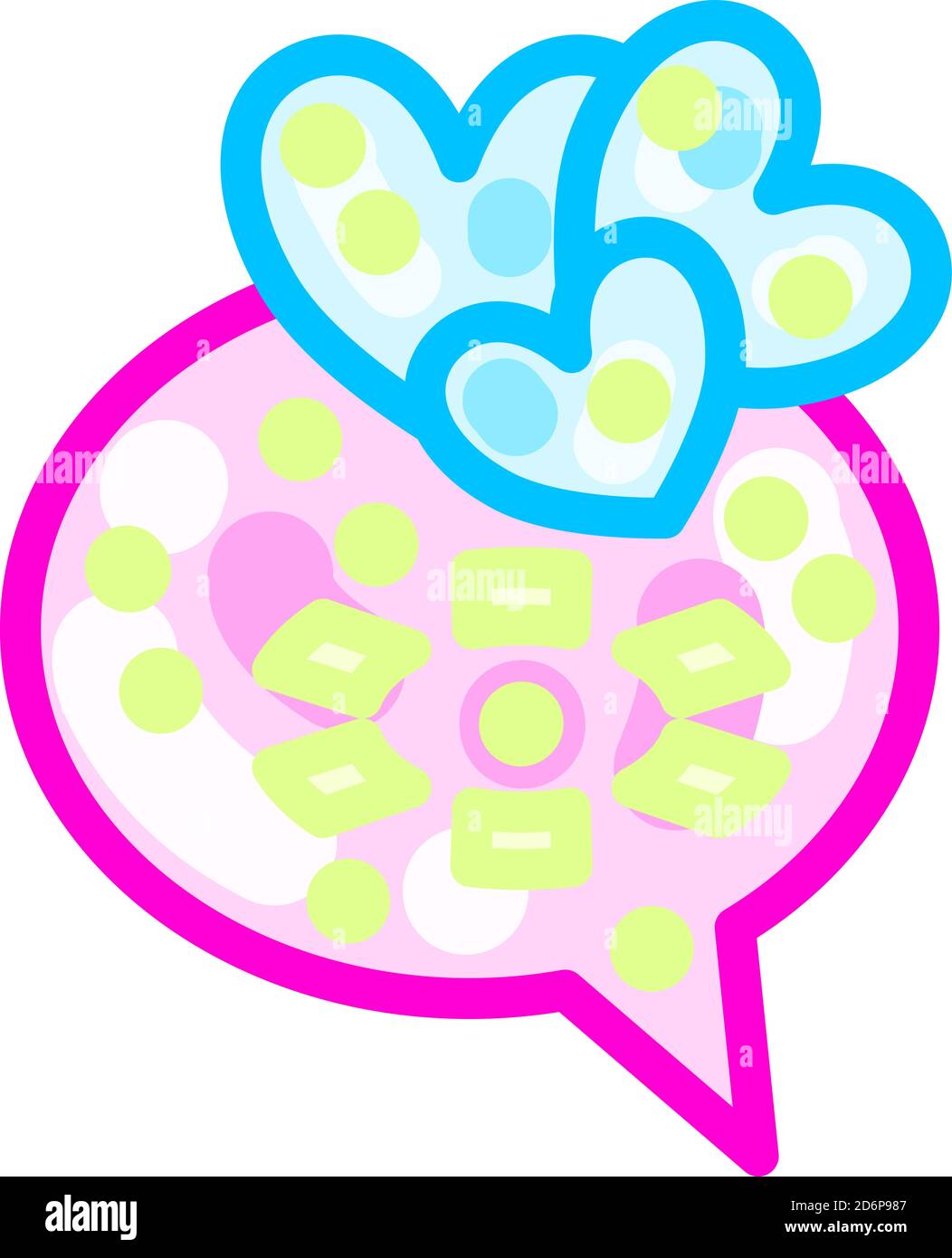 Bubble with hearts, illustration, vector on white background Stock ...