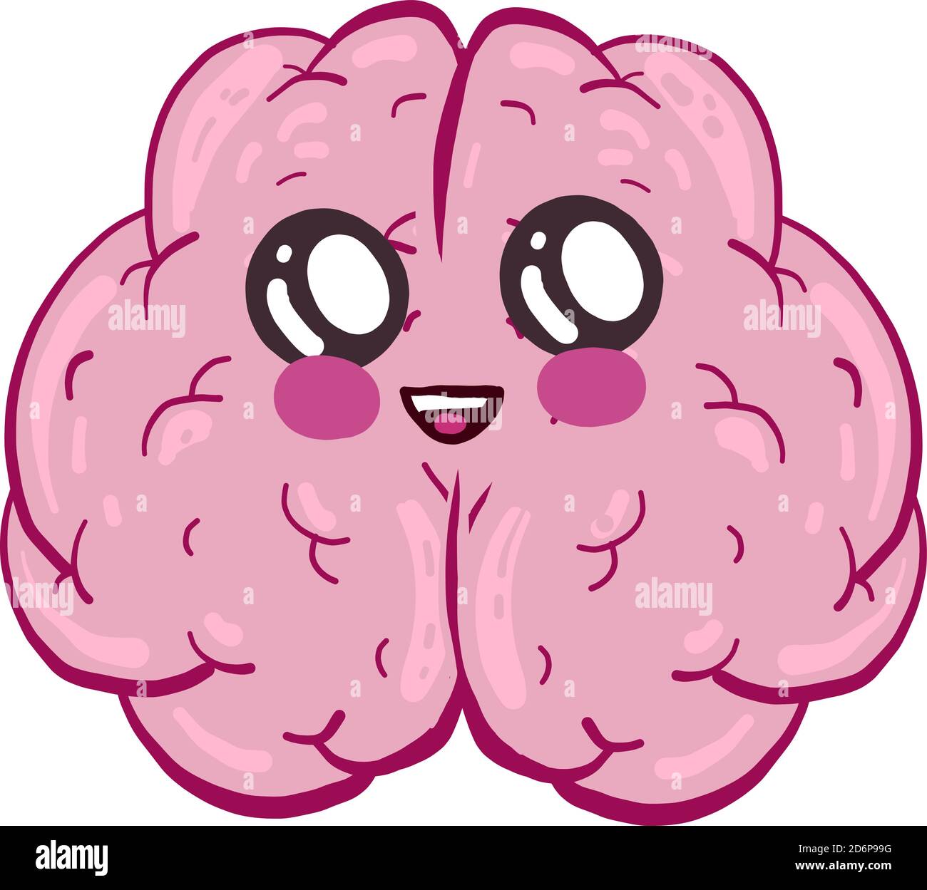 Excited little brain, illustration, vector on white background Stock ...