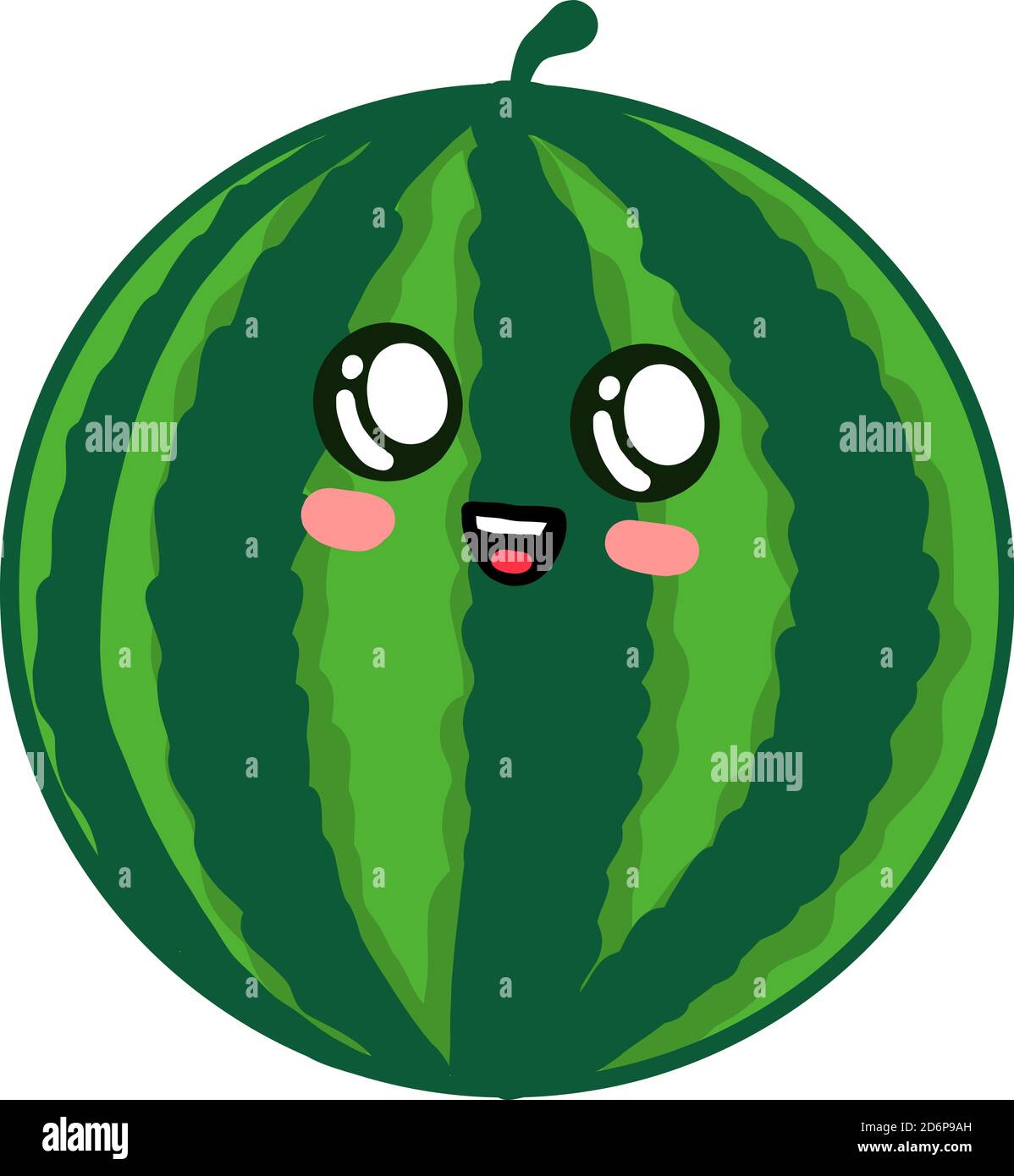 Cute little watermelon, illustration, vector on white background Stock ...
