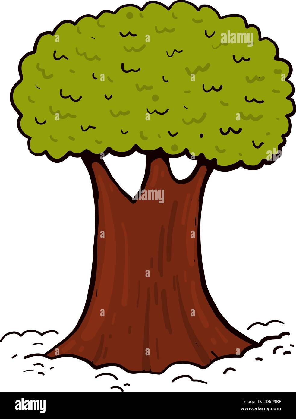 Fat tree, illustration, vector on white background Stock Vector Image ...