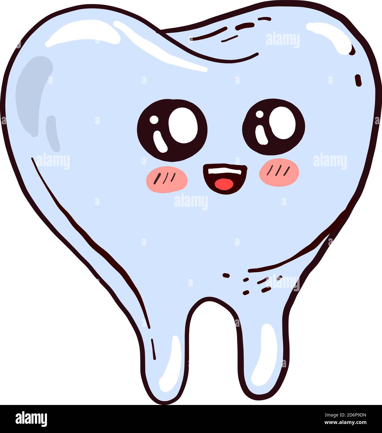 Little smiling tooth, illustration, vector on white background Stock ...