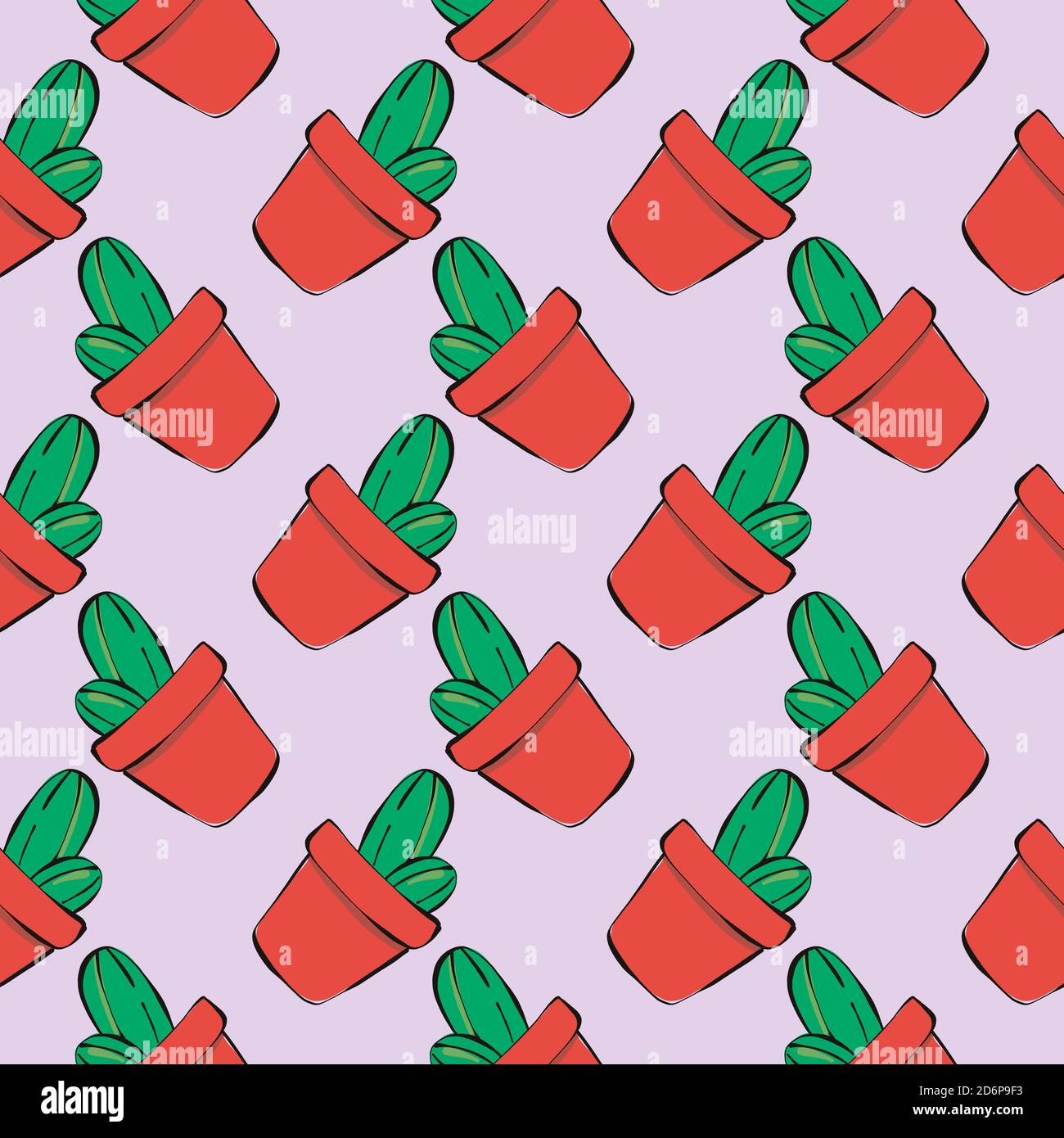 Red pot,seamless pattern on baby pink background Stock Vector Image ...