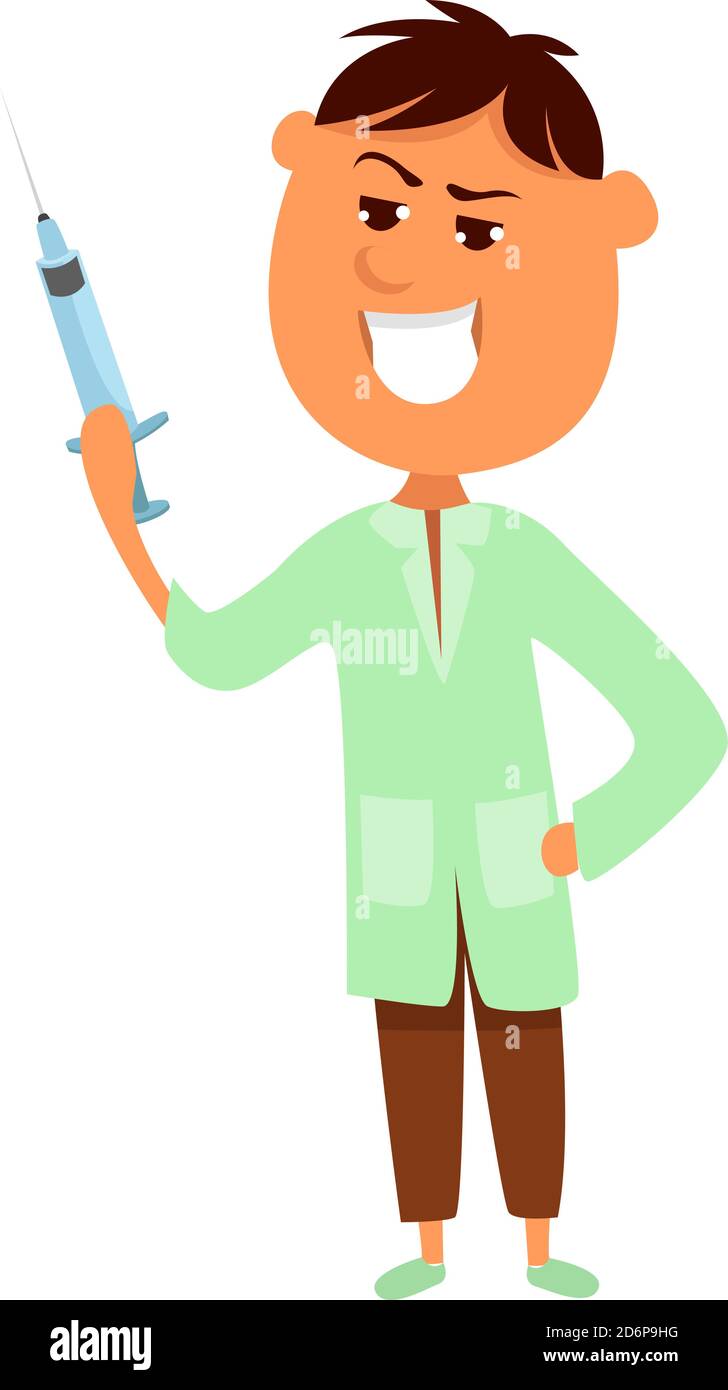 Doctor with a big smile, illustration, vector on white background Stock ...