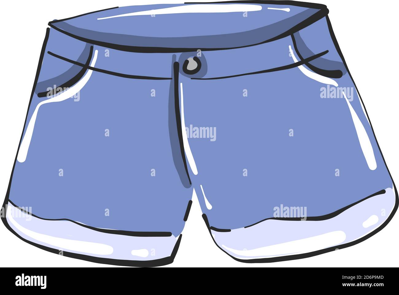 Blue shorts, illustration, vector on white background Stock Vector ...