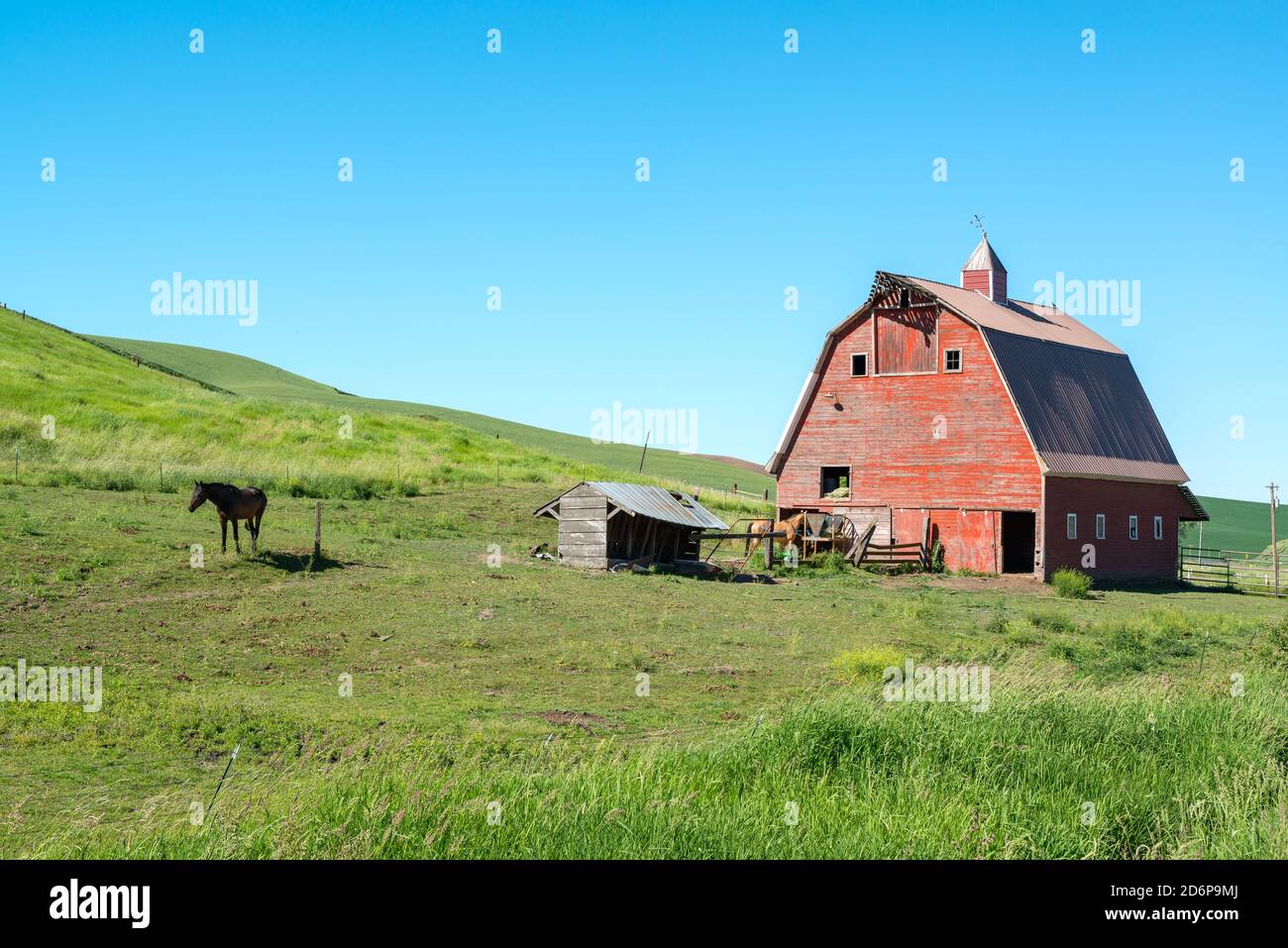 Red Barn of the Palouse Region, Washington-USA Stock Photo - Alamy