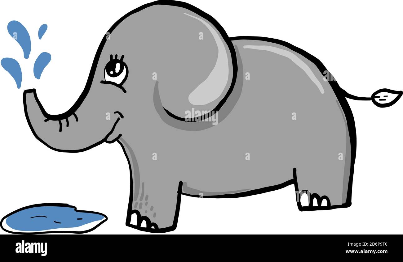 Elephant on water Stock Vector Images - Alamy