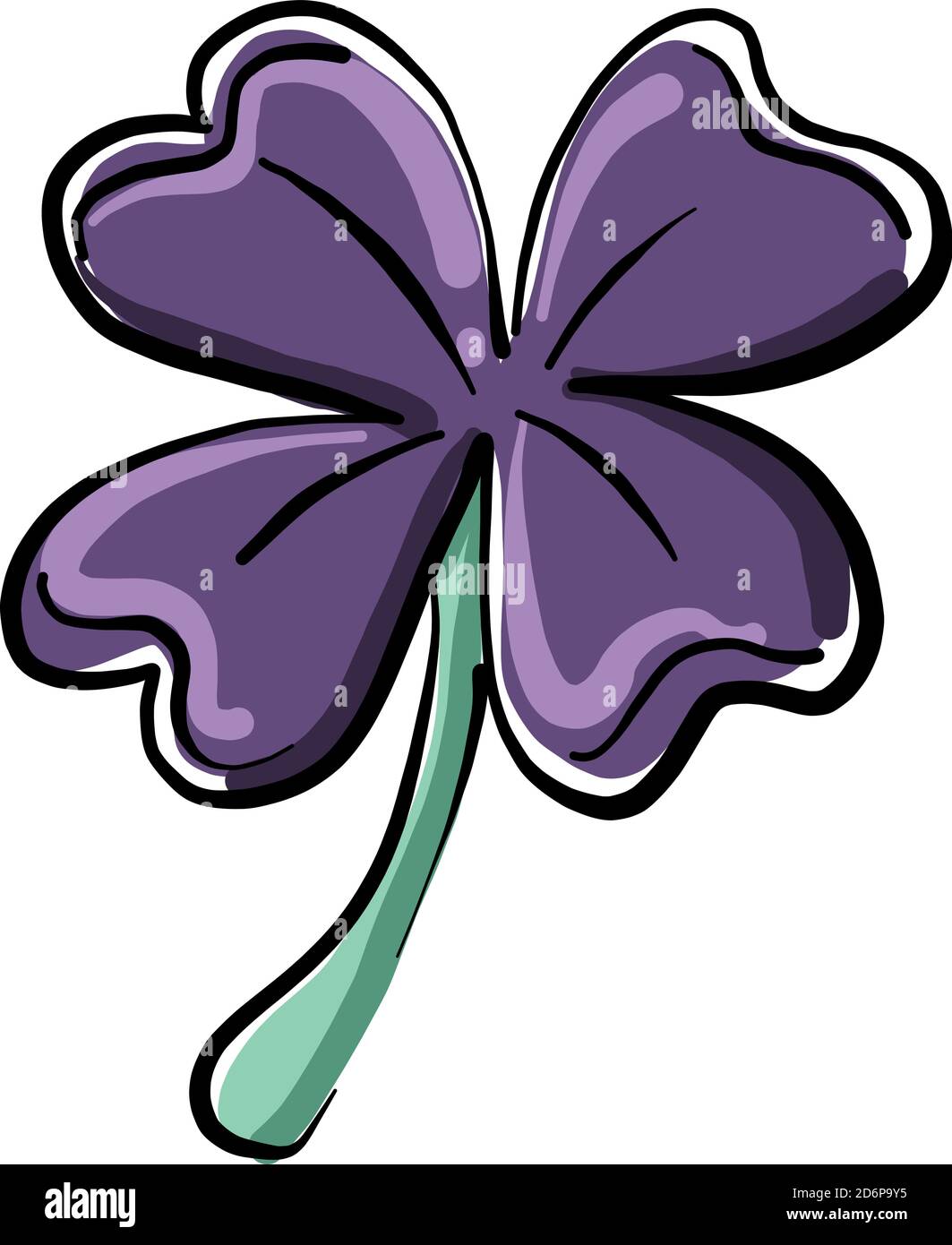 Good luck leaf, illustration, vector on white background Stock Vector ...