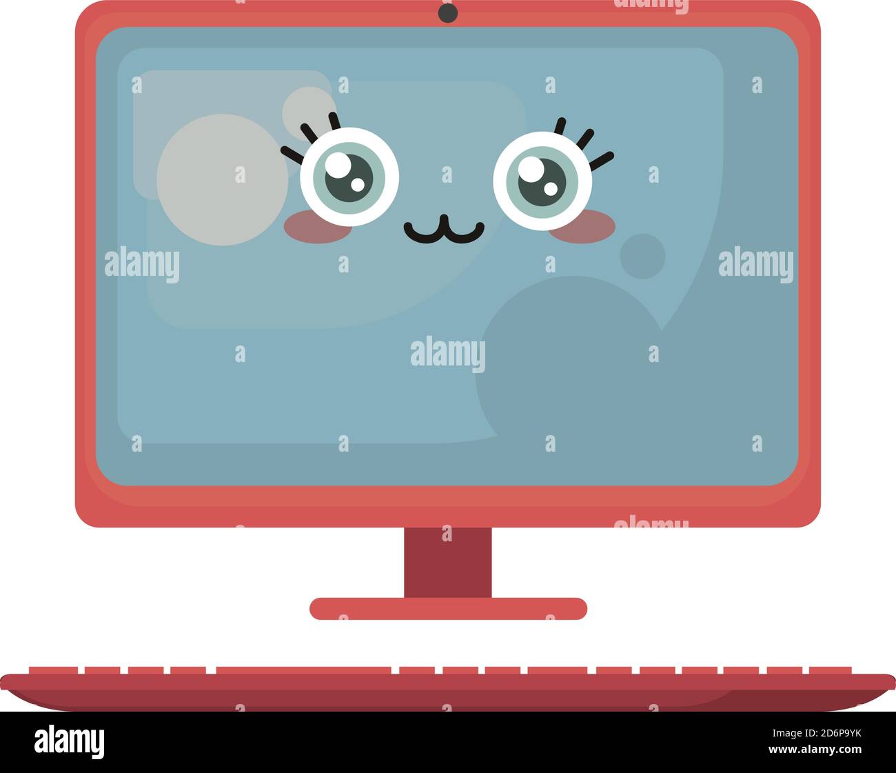 Pink computer, illustration, vector on white background Stock Vector ...