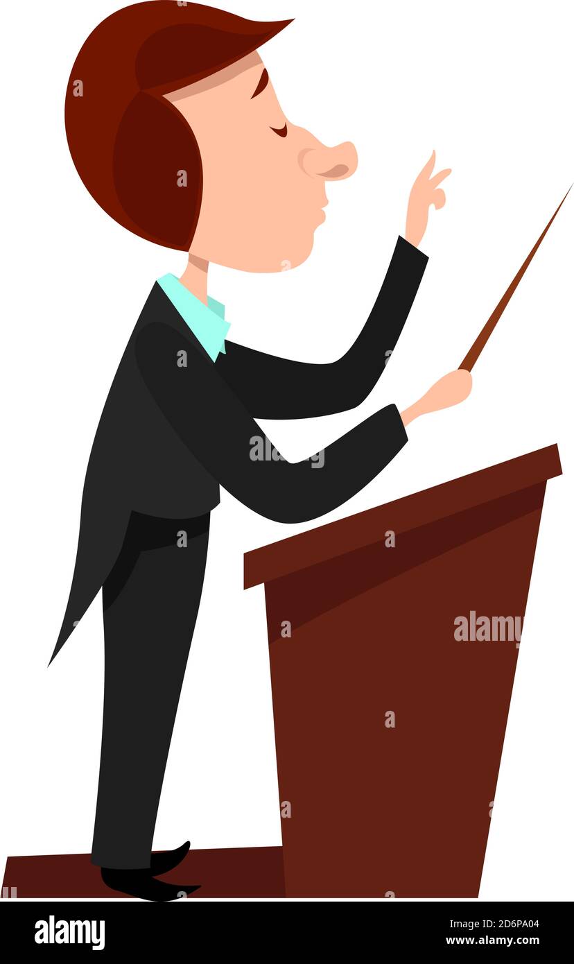 Classical conductor, illustration, vector on white background Stock ...