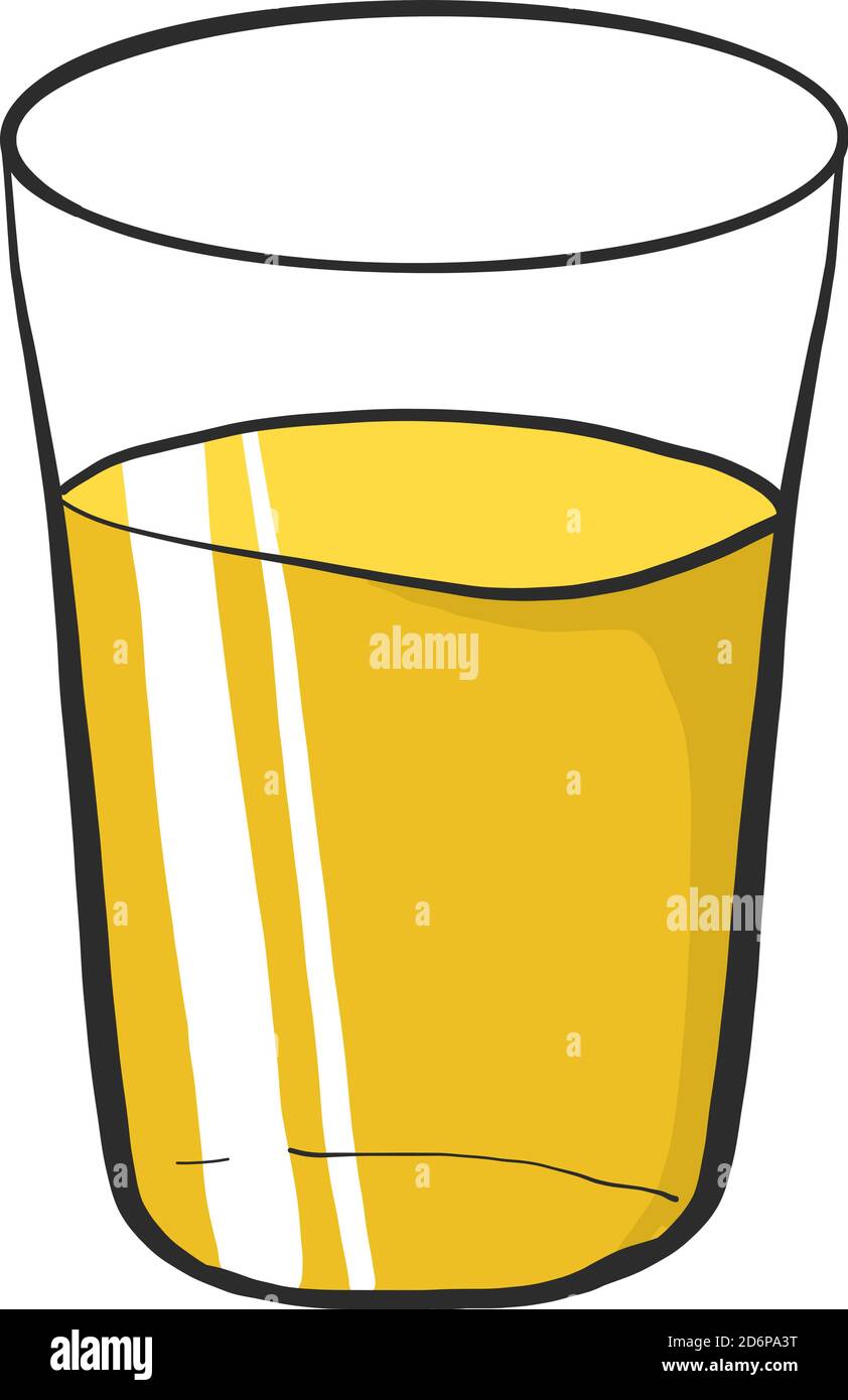 Glass of juice, illustration, vector on white background Stock Vector ...