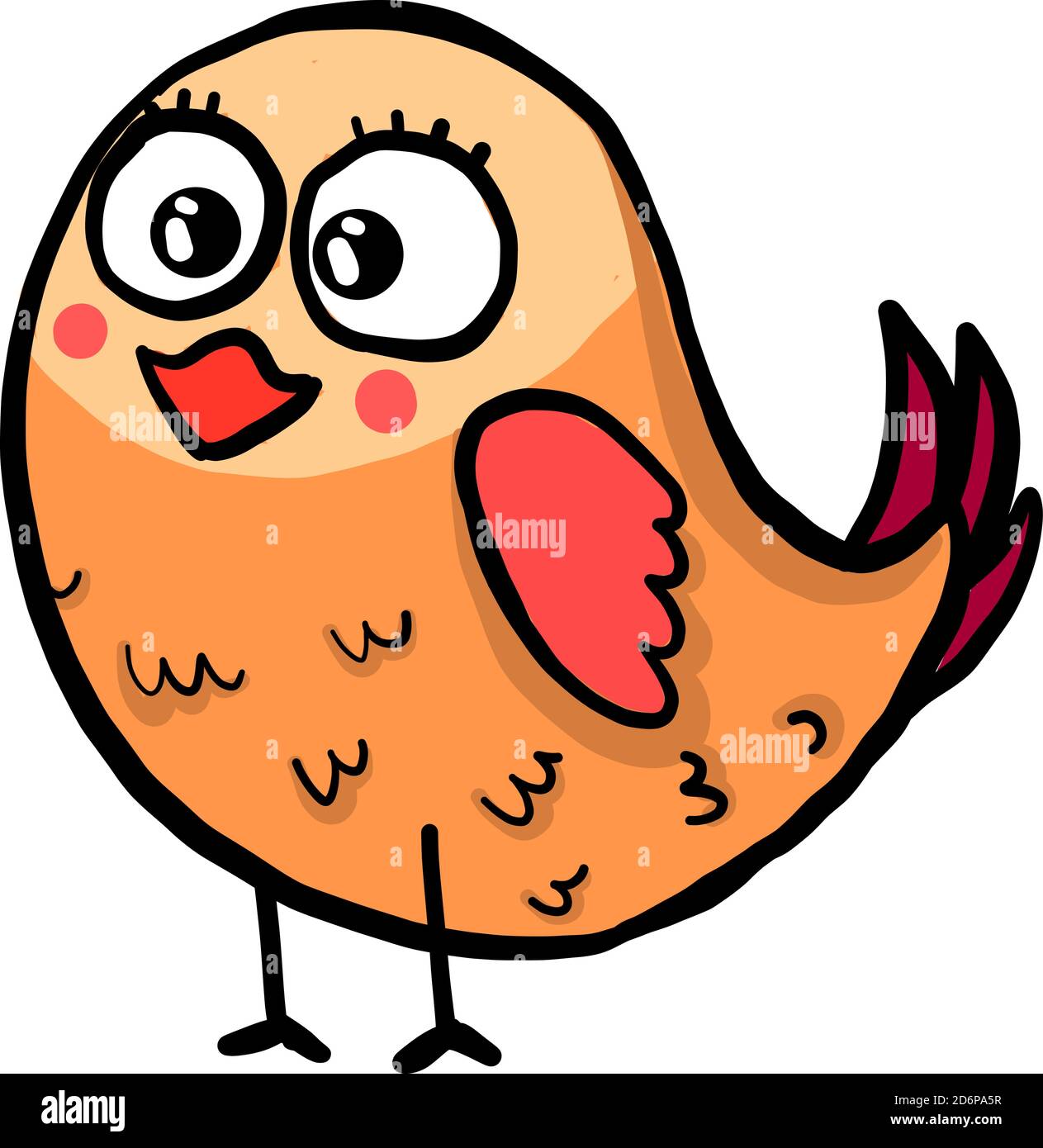 Fat orange bird, illustration, vector on white background Stock Vector ...